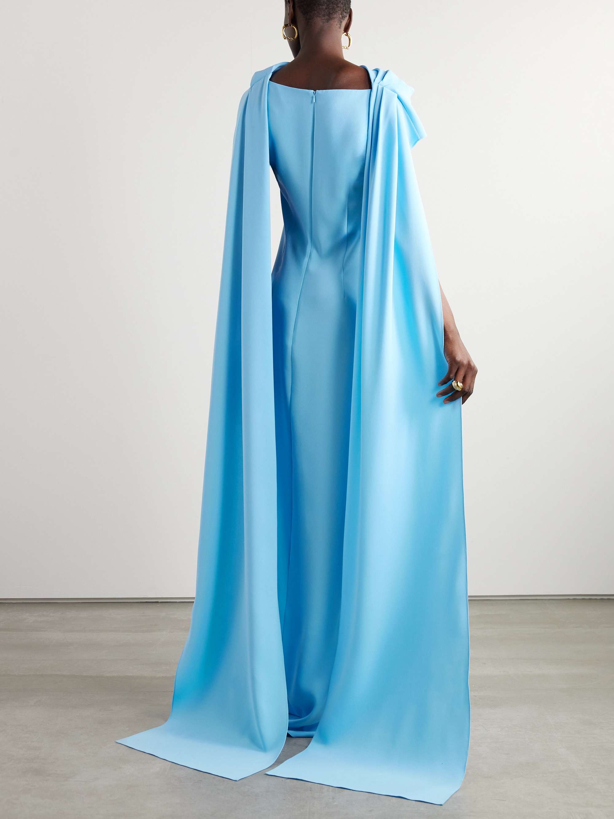 OSCAR DE LA RENTA Draped stretch-silk crepe gown | NET-A-PORTER
