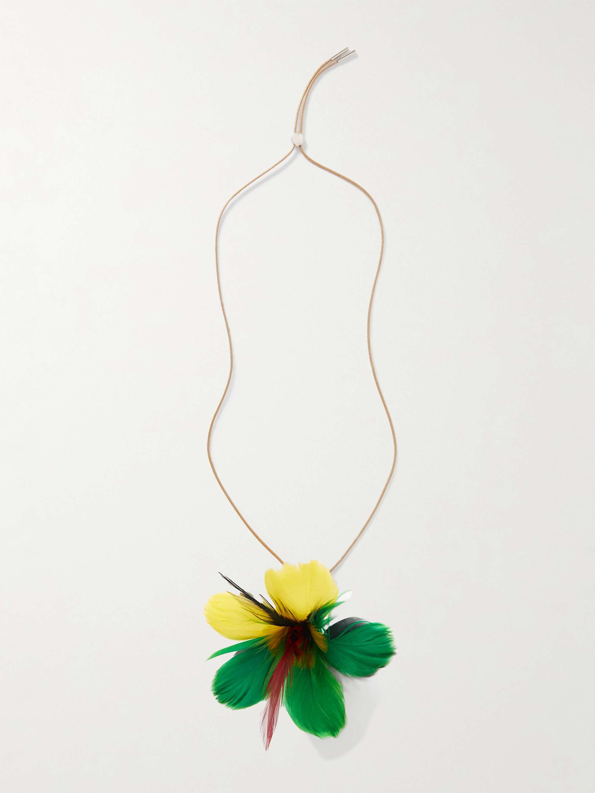 Collier en corde, plumes et métal argenté Hibiscus x Paula’s Ibiza ...
