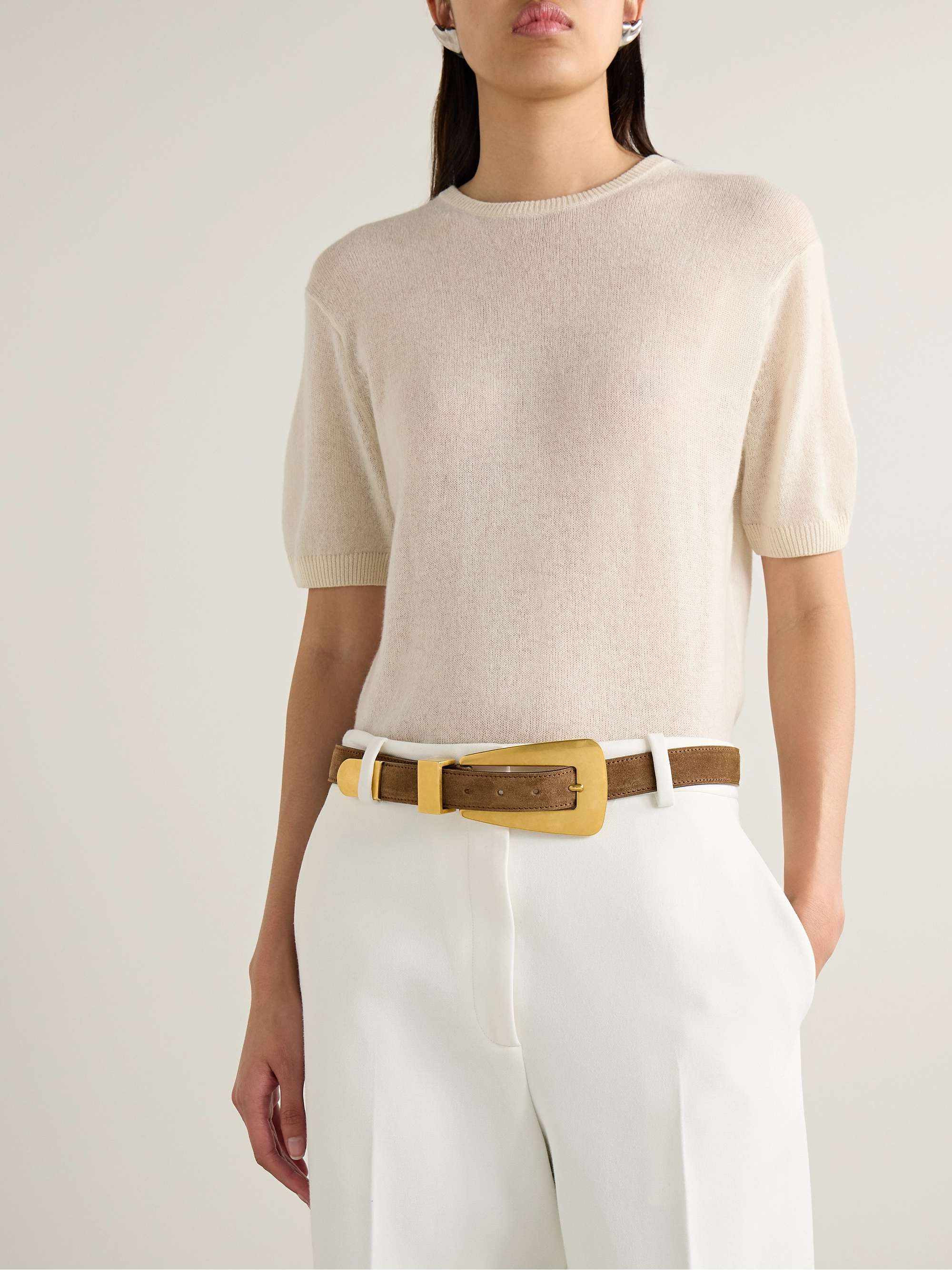 KHAITE Lucca suede belt | NET-A-PORTER