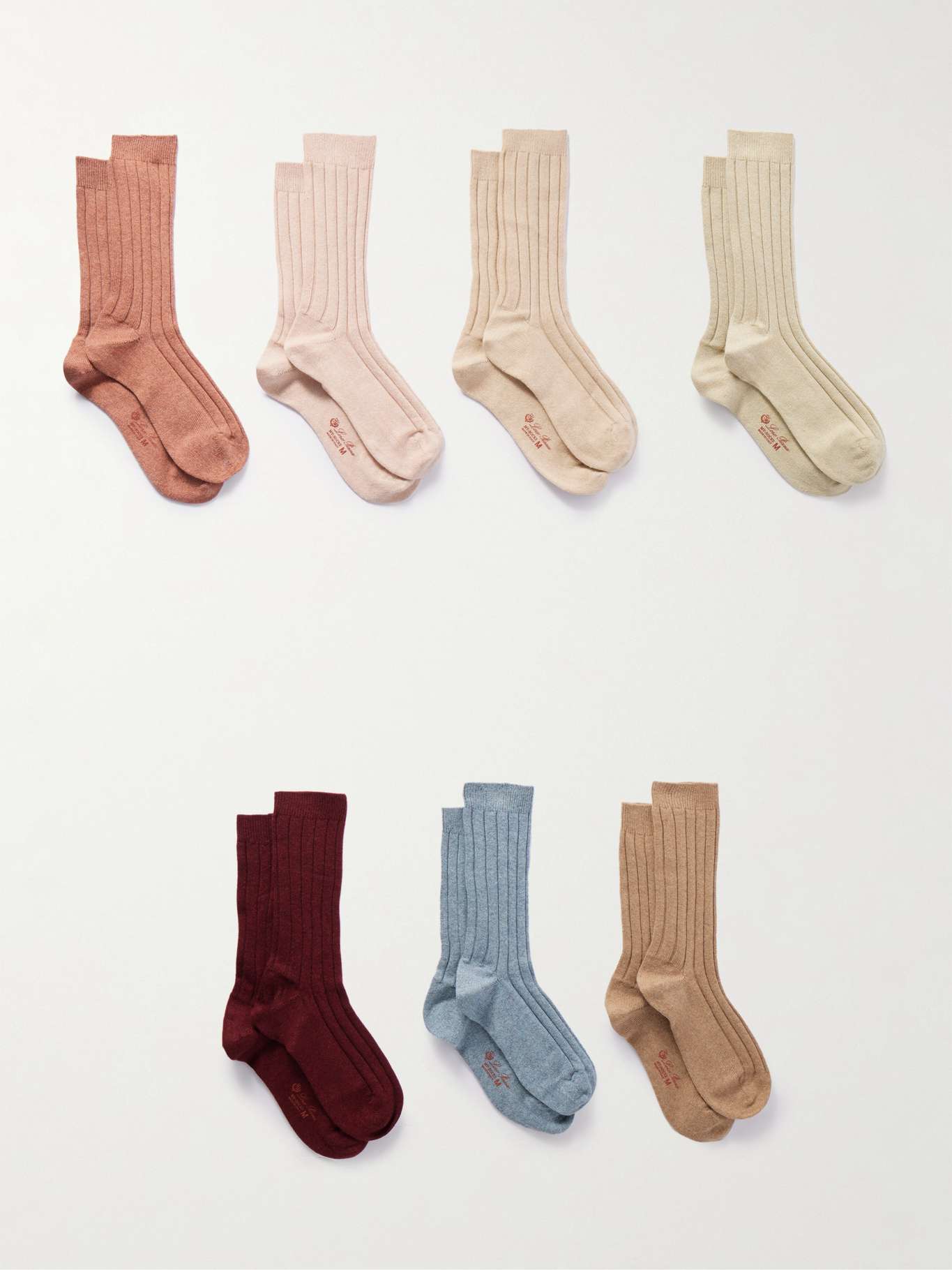 LORO PIANA Bobby set of seven ribbed cashmere-blend socks | NET-A-PORTER