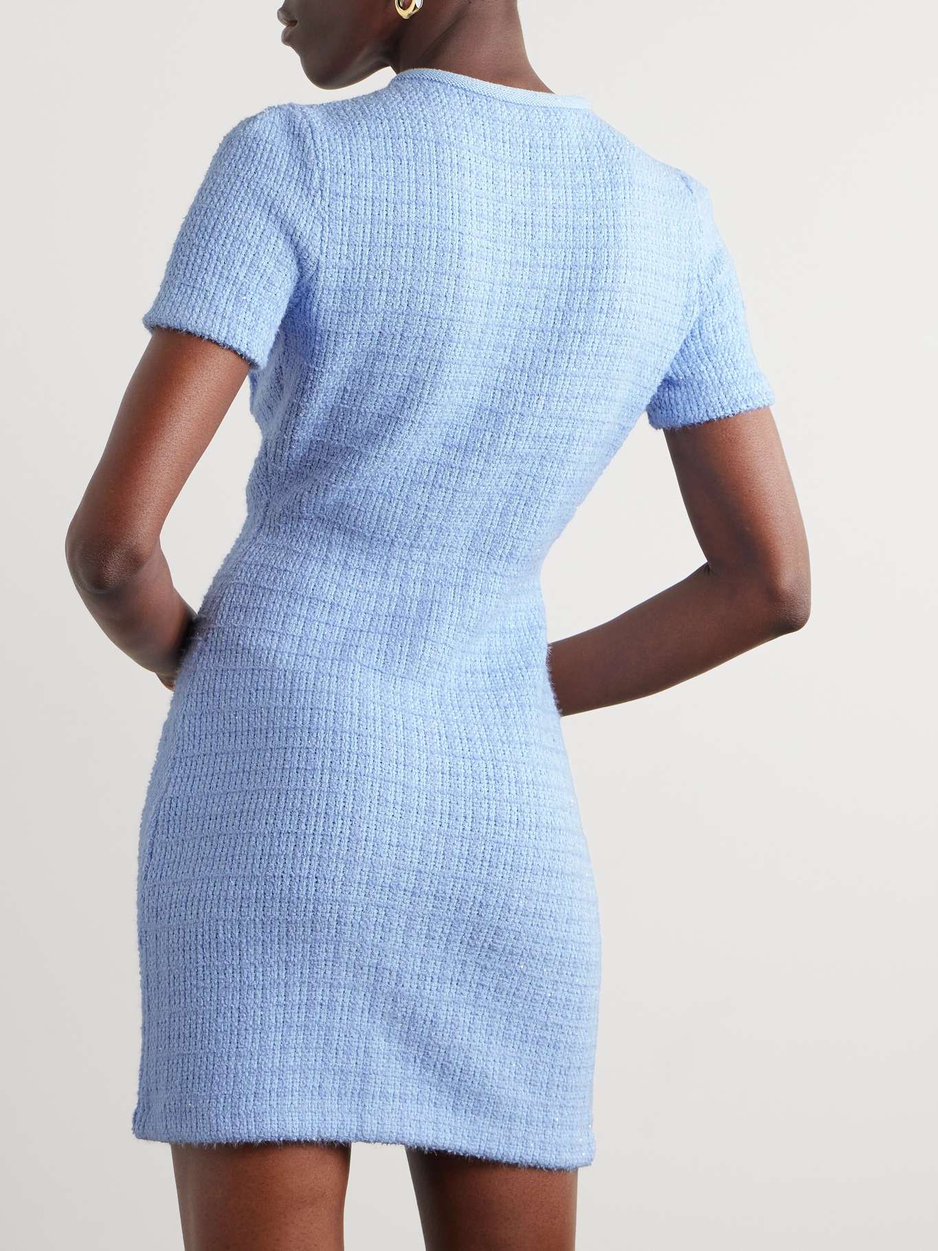 SELF-PORTRAIT Embellished knitted mini dress | NET-A-PORTER