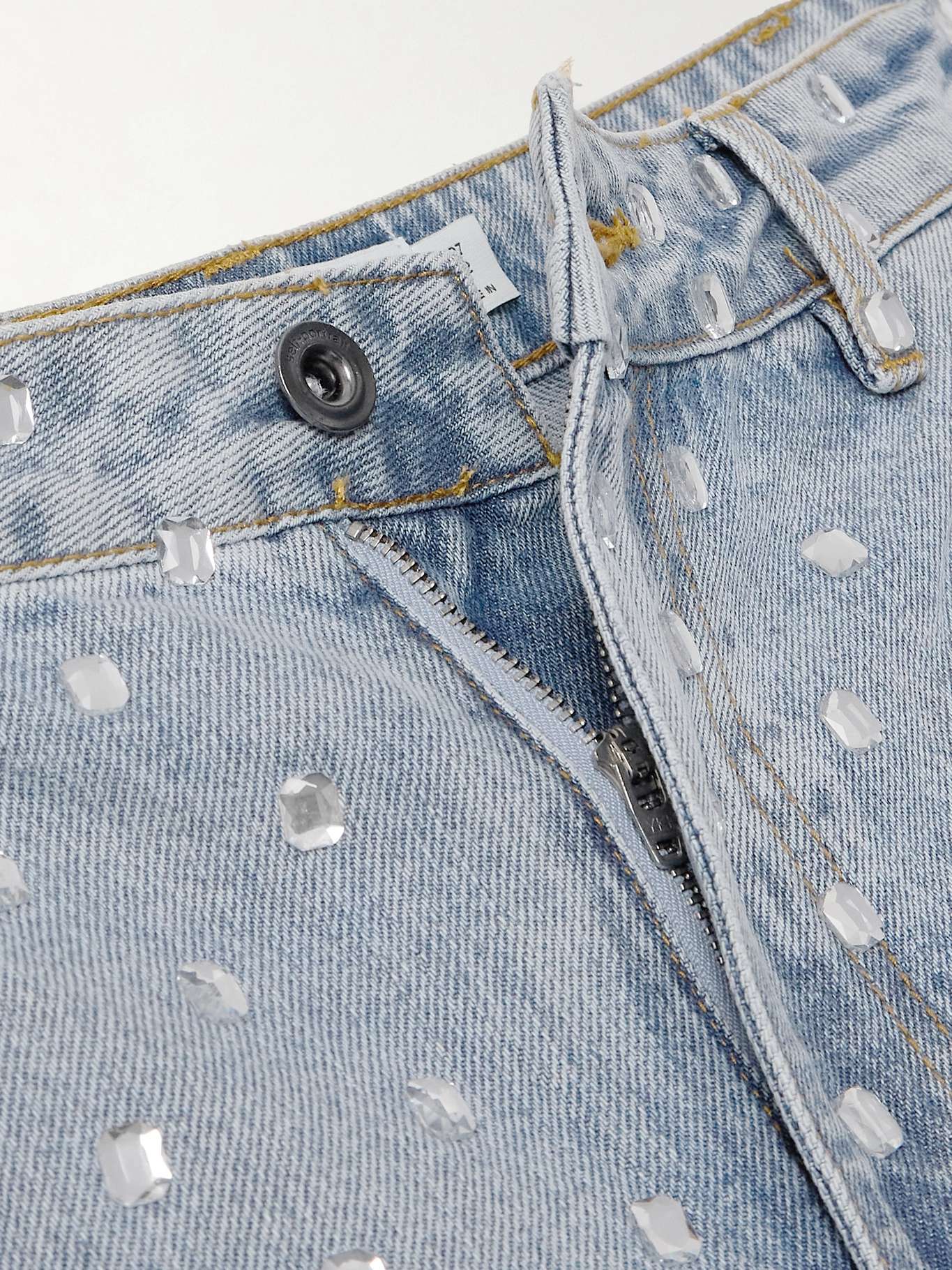 SELF-PORTRAIT Crystal-embellished high-rise wide-leg jeans | NET-A-PORTER