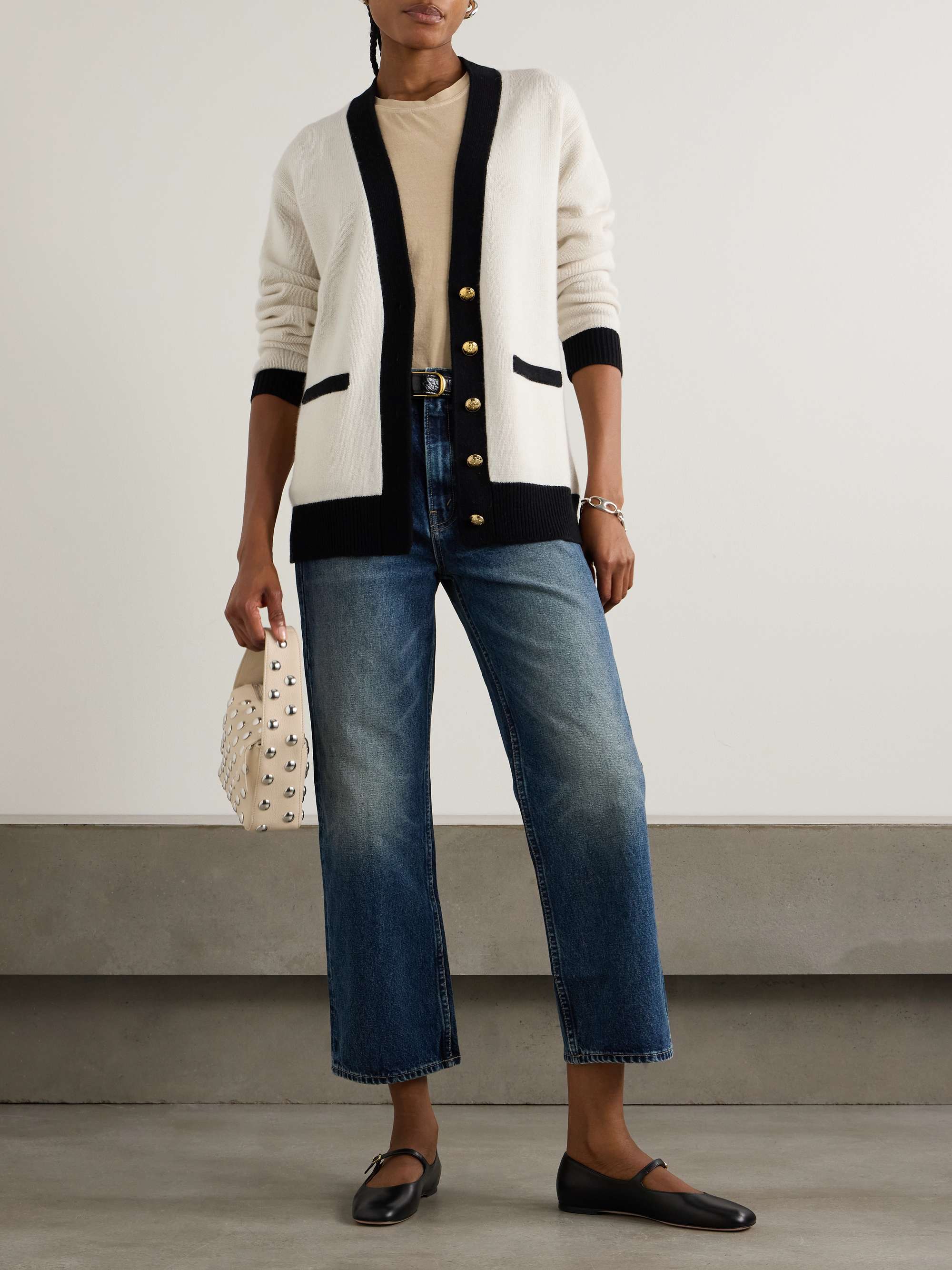 NILI LOTAN Neshat oversized two-tone cashmere cardigan | NET-A-PORTER