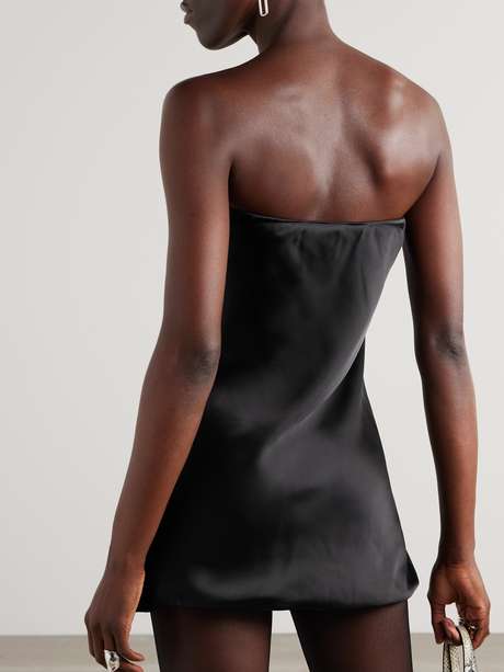 NORMA KAMALI Strapless satin-crepe mini dress | NET-A-PORTER