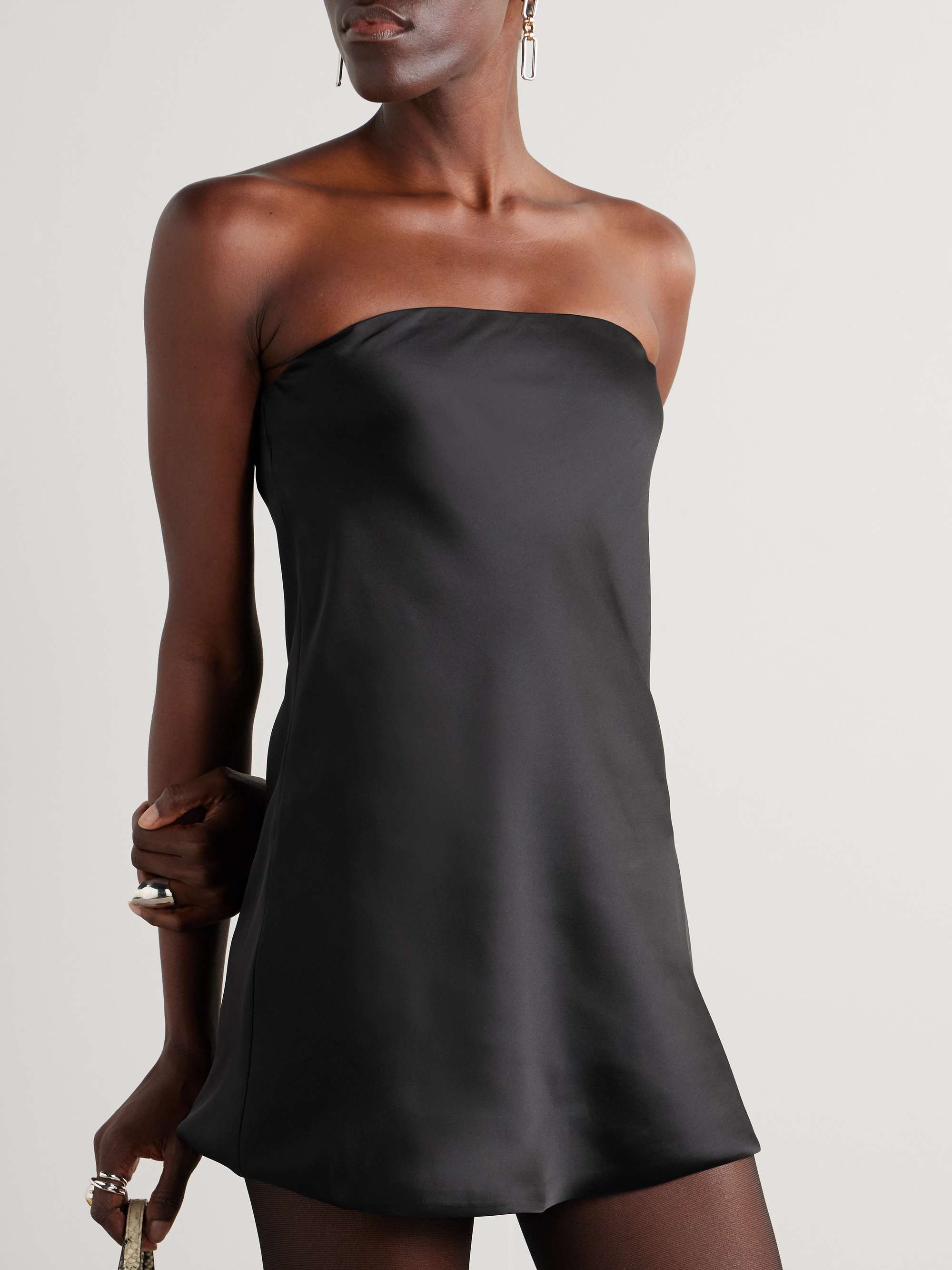 NORMA KAMALI Strapless satin-crepe mini dress | NET-A-PORTER