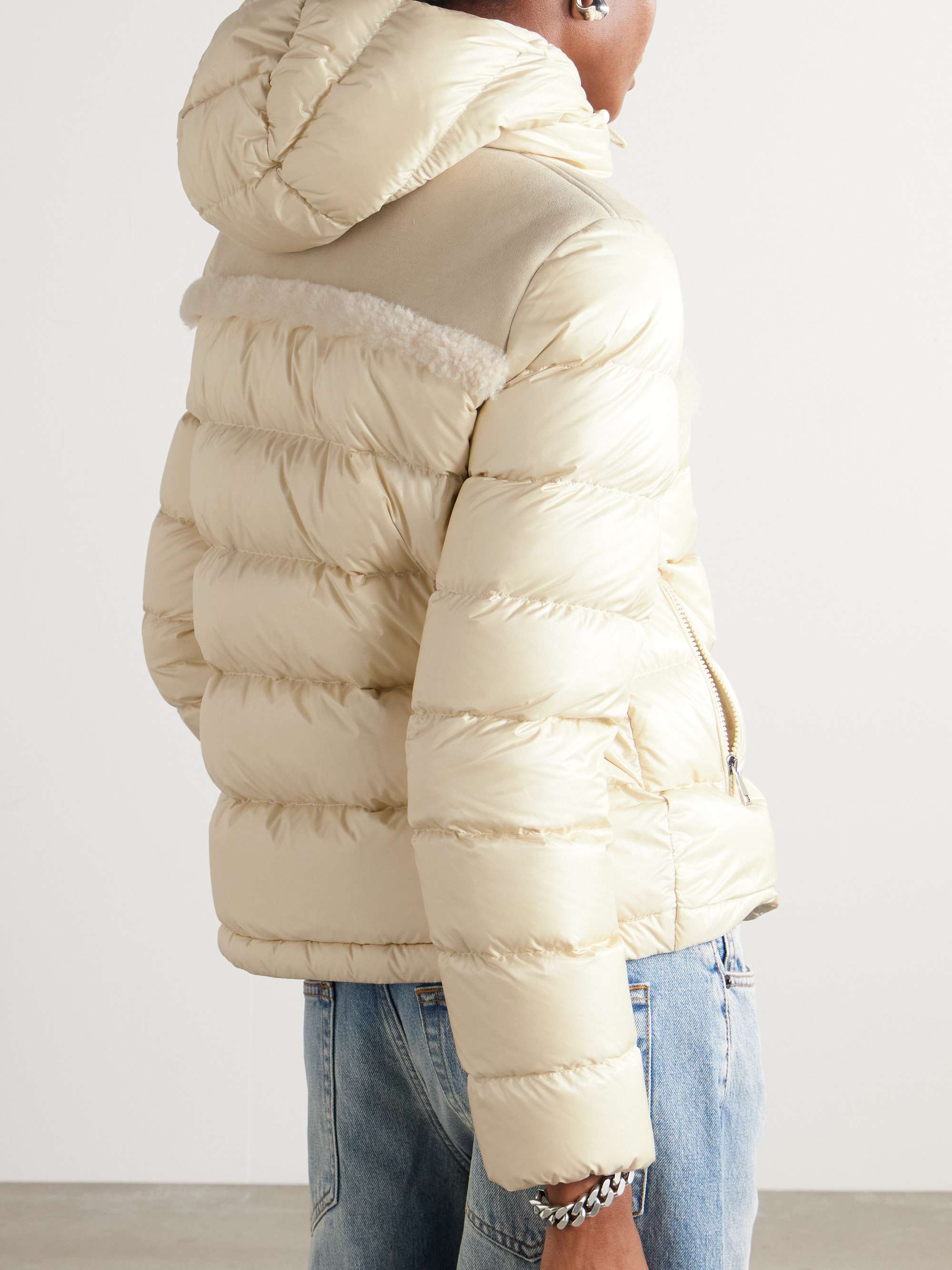 MONCLER Beauvais shearling-paneled quilted shell hooded down MONCLER Beauvais shearling-paneled quilted shell hooded down