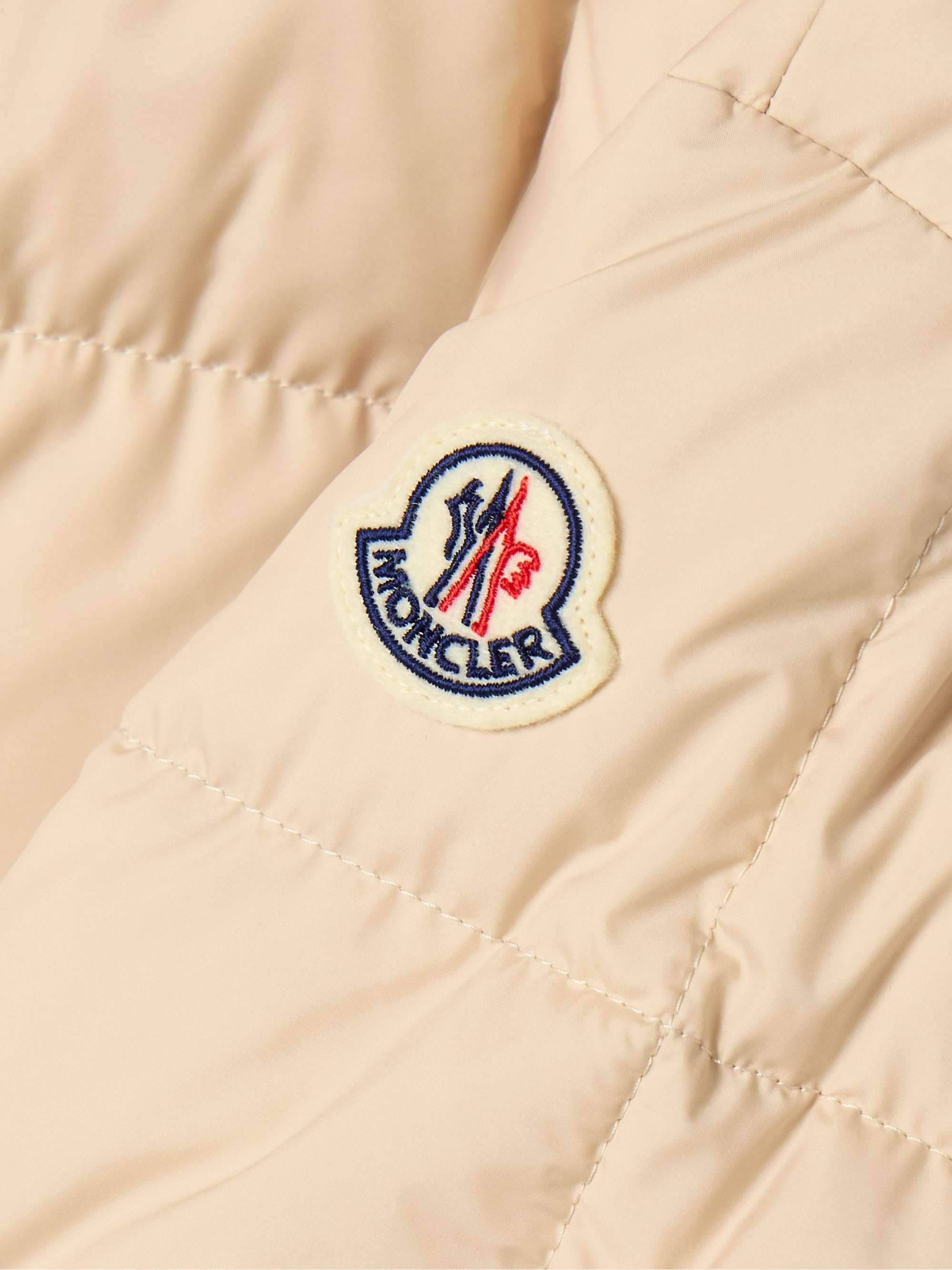 MONCLER Antigone ribbed-knit and leather-trimmed padded quilted shell ...