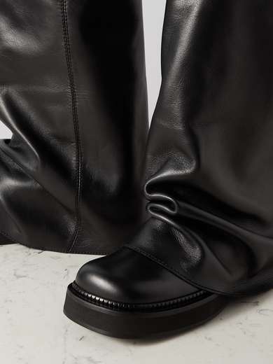 THE ATTICO Robin layered leather knee boots | NET-A-PORTER