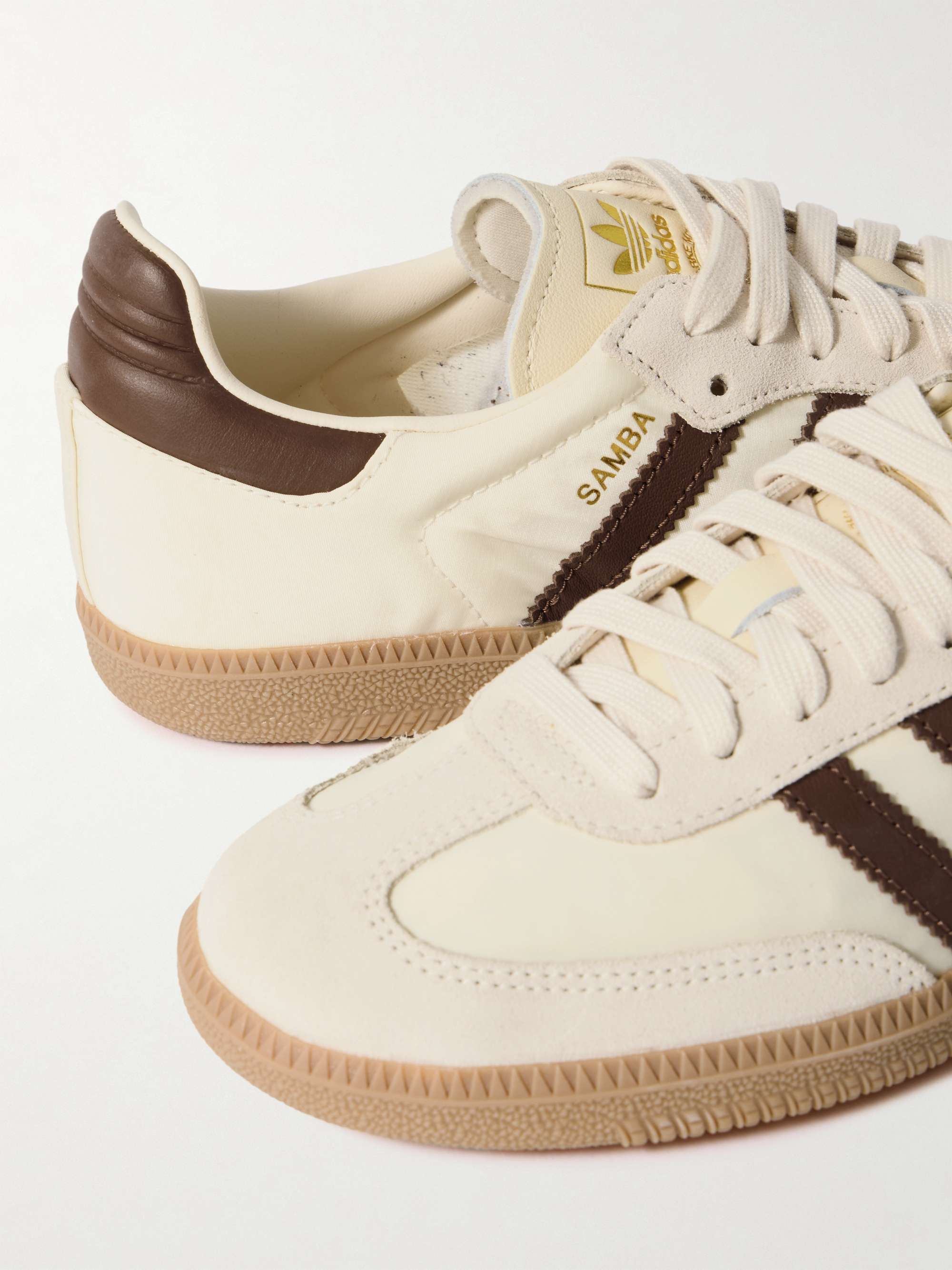 ADIDAS ORIGINALS Samba OG suede-trimmed leather and nylon sneakers ...
