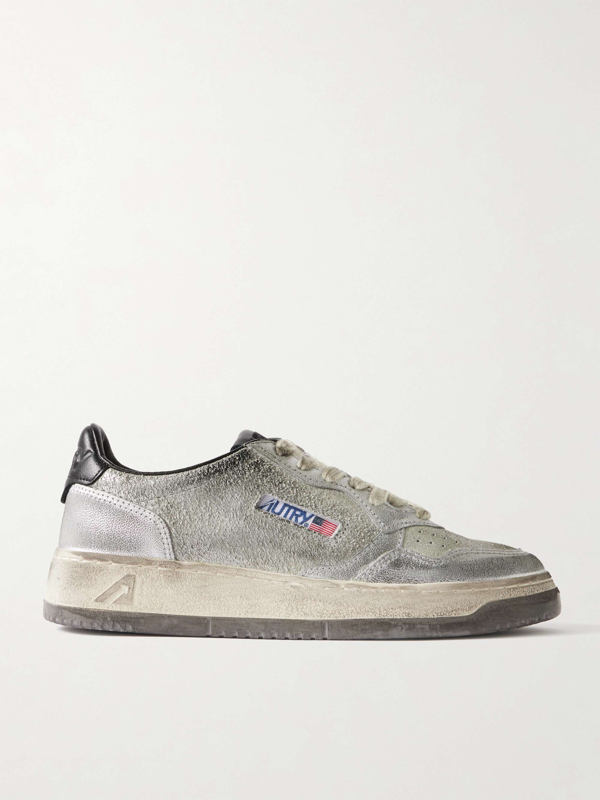 AUTRY Super Vintage distressed leather and suede sneakers AUTRY Super Vintage distressed leather and suede sneakers