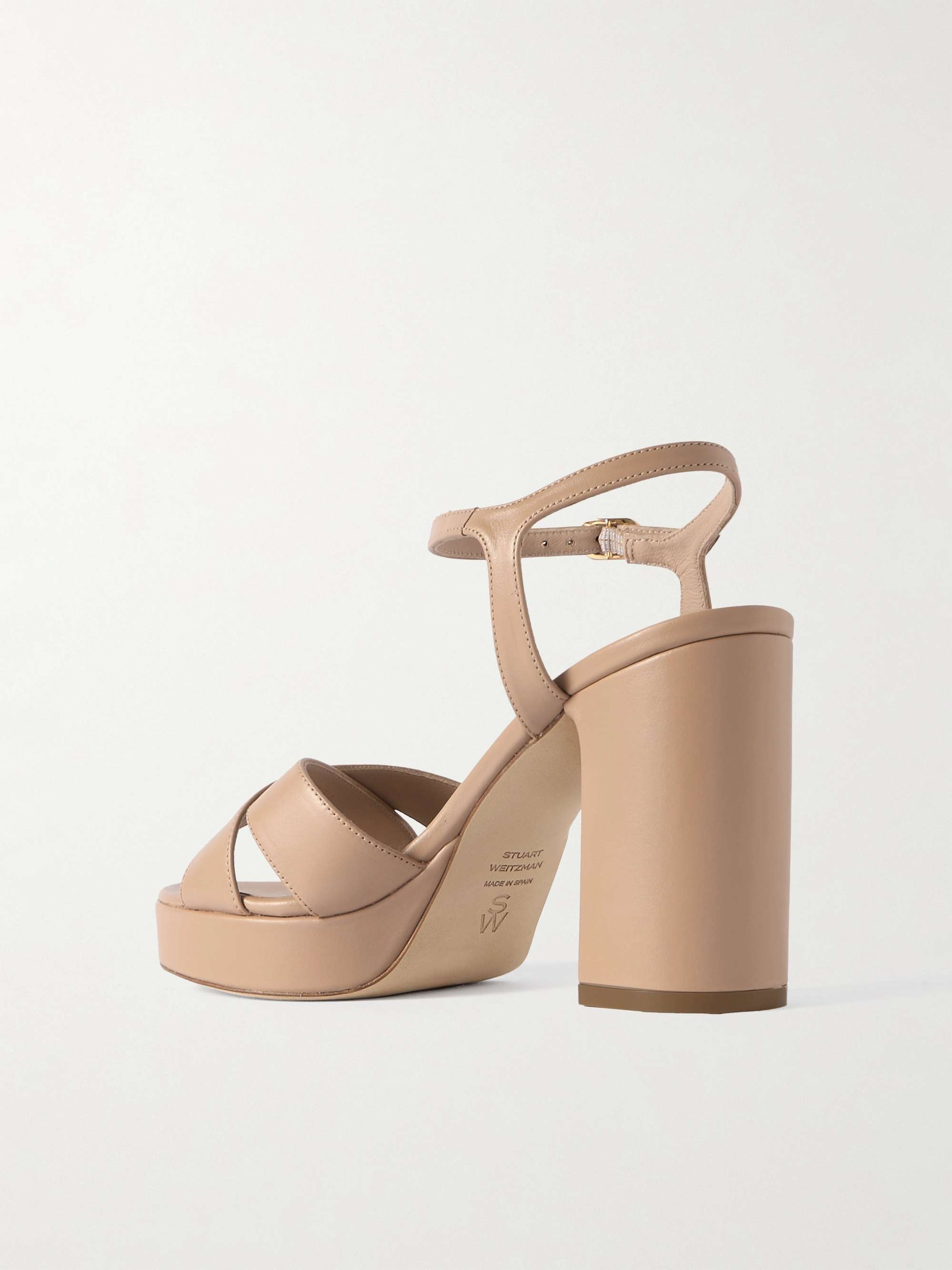 STUART WEITZMAN Dayna leather platform sandals | NET-A-PORTER