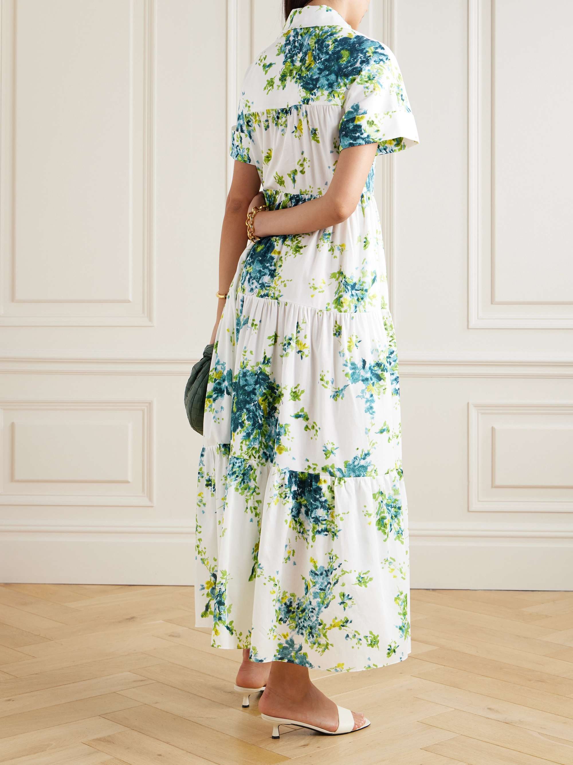 ERDEM Tiered floral-print cotton-poplin maxi dress | NET-A-PORTER