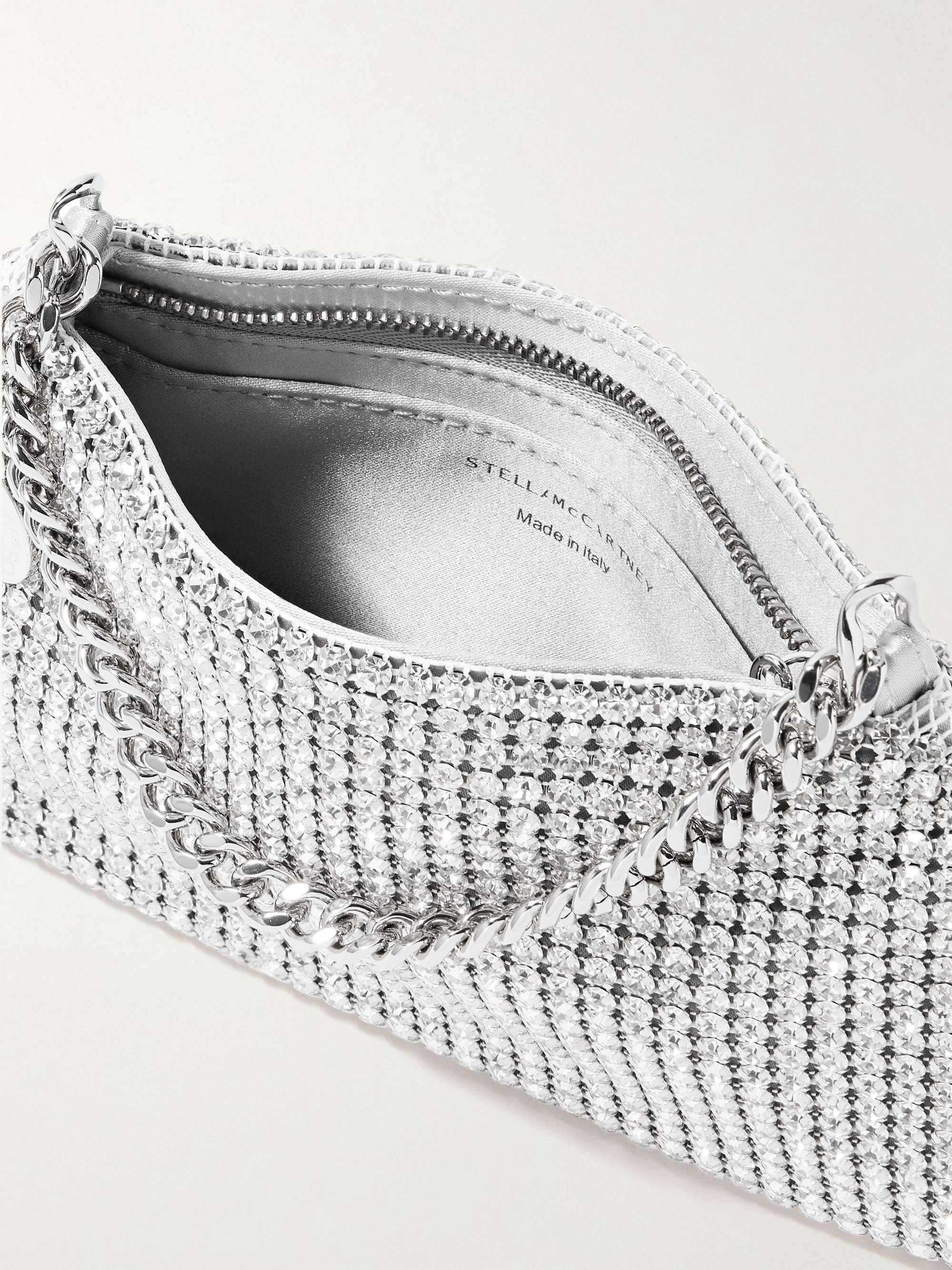 STELLA MCCARTNEY Crystal-embellished satin shoulder bag | NET-A-PORTER