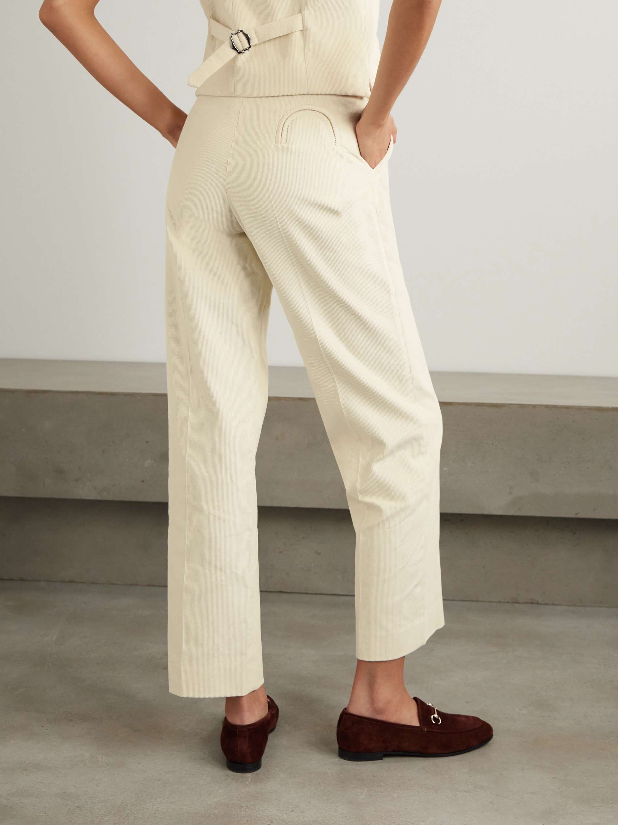 BLAZÉ MILANO Amara Fox cotton-corduroy straight-leg pants | NET-A-PORTER