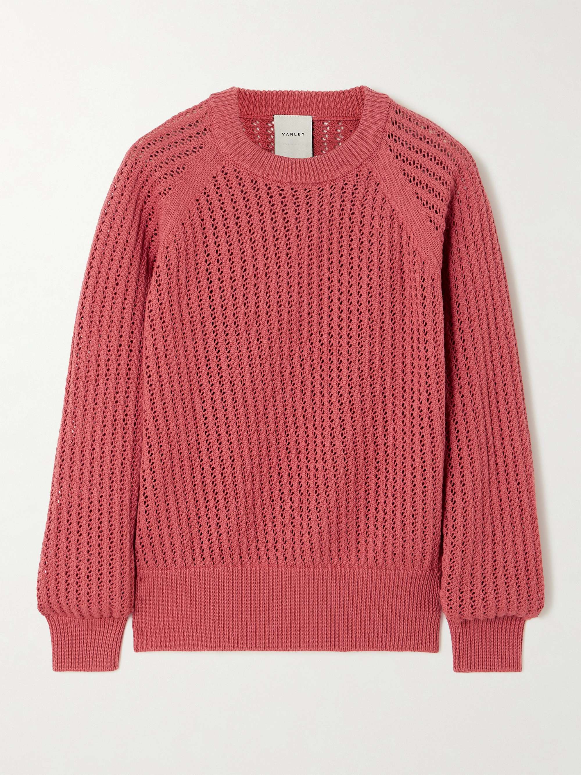 VARLEY Clay crocheted cotton sweater | NET-A-PORTER