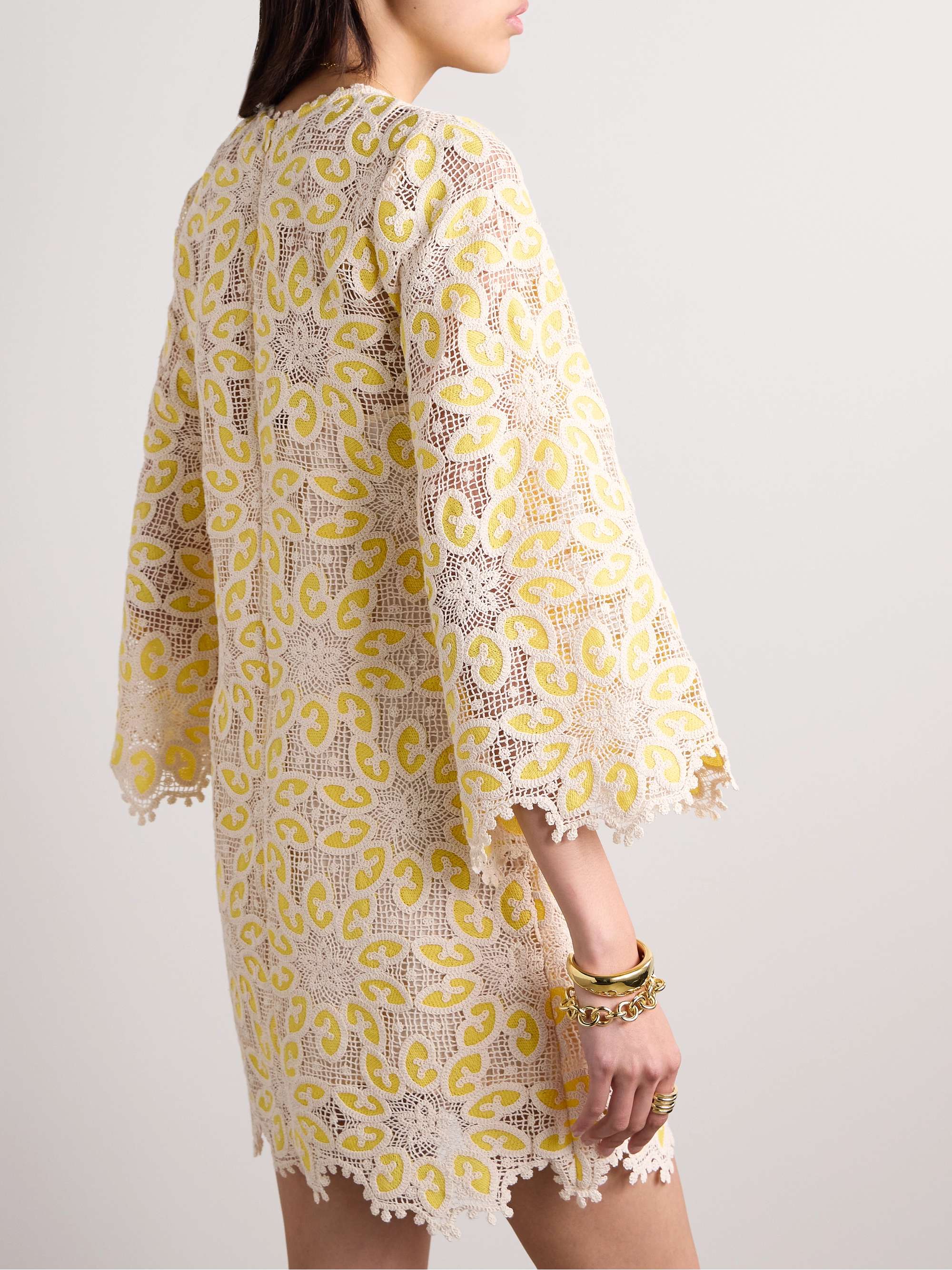 ZIMMERMANN Golden cotton-lace mini dress | NET-A-PORTER ZIMMERMANN Golden cotton-lace mini dress | NET-A-PORTER