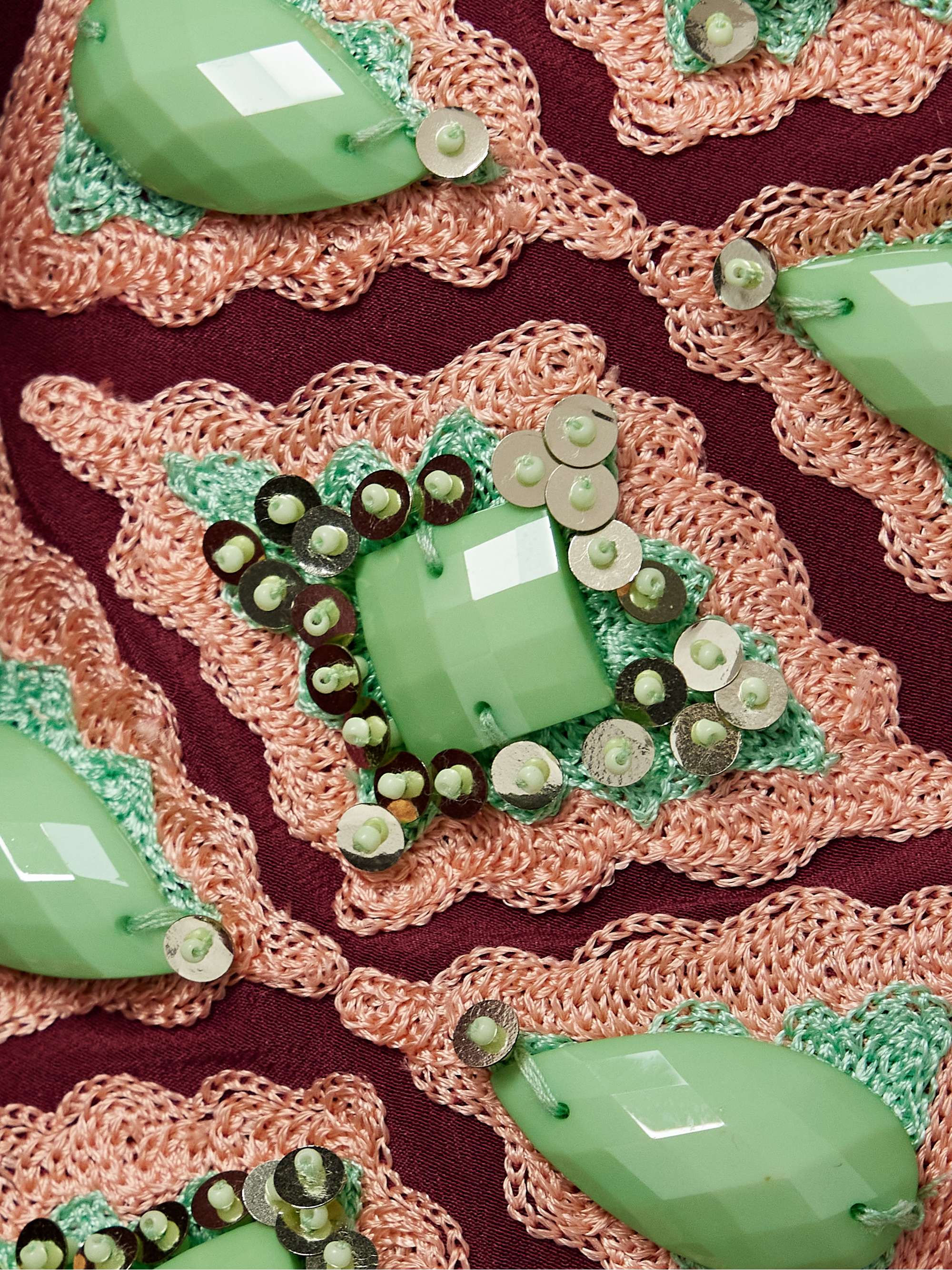 JOHANNA ORTIZ Wedge Weave embellished silk-crepe cape and midi dress ...