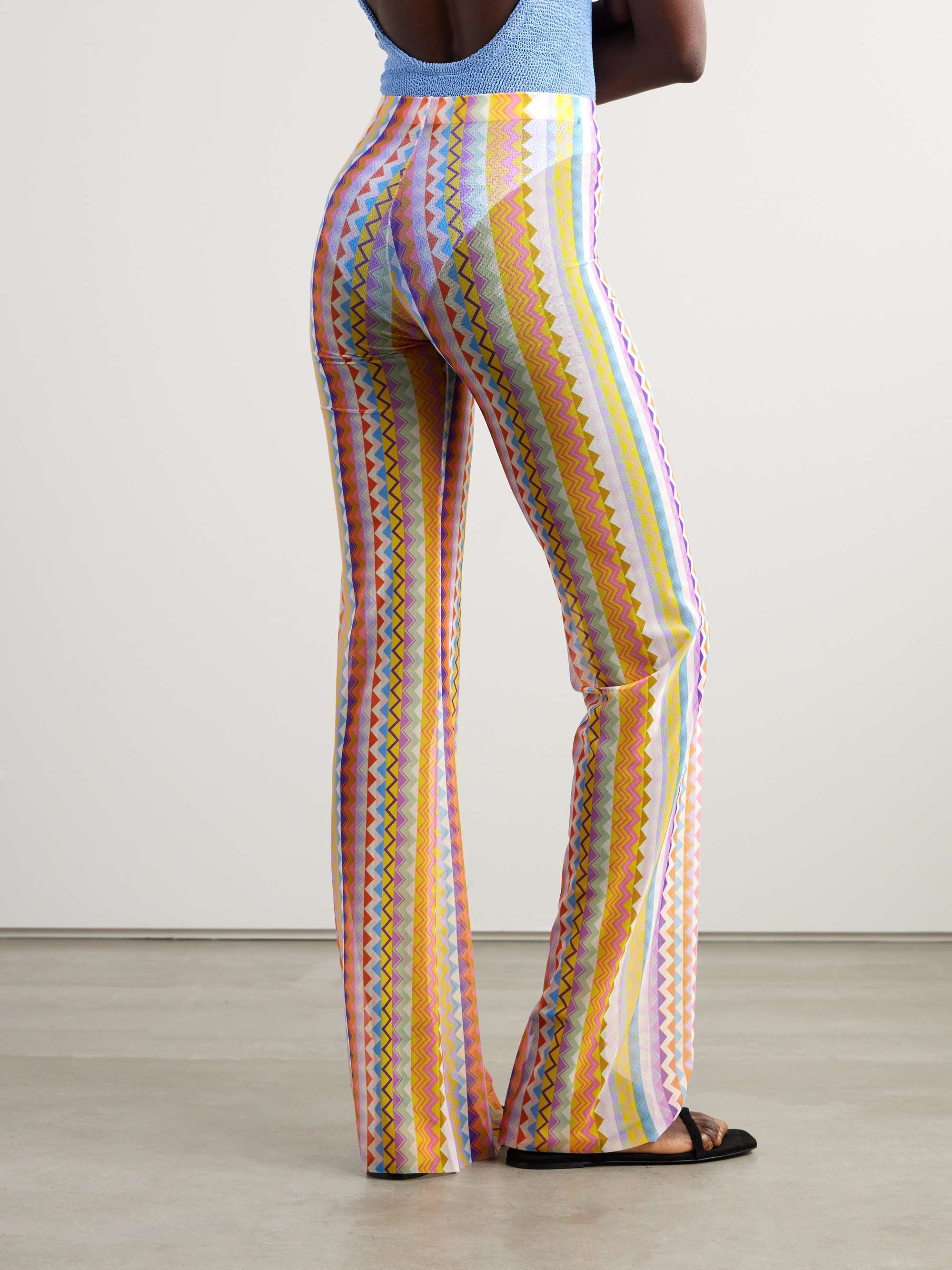 MISSONI Striped printed stretch-tulle straight-leg pants | NET-A-PORTER