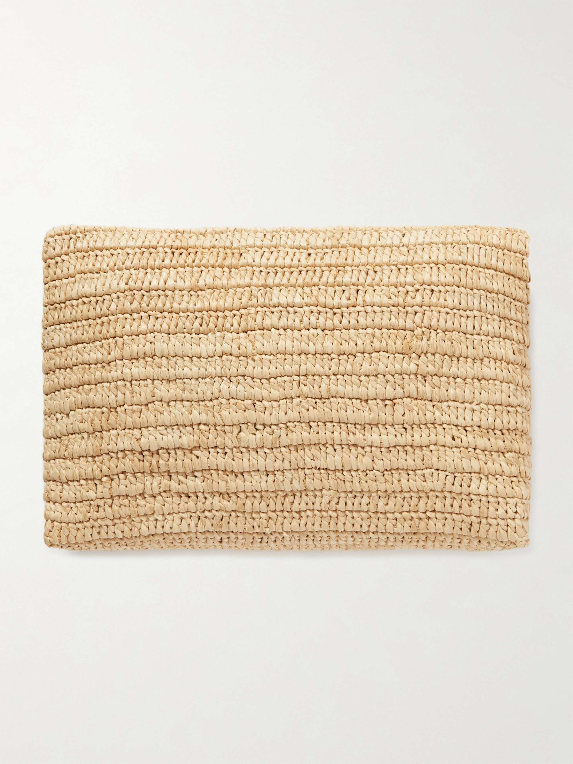 SAINT LAURENT Cassandre raffia clutch | NET-A-PORTER