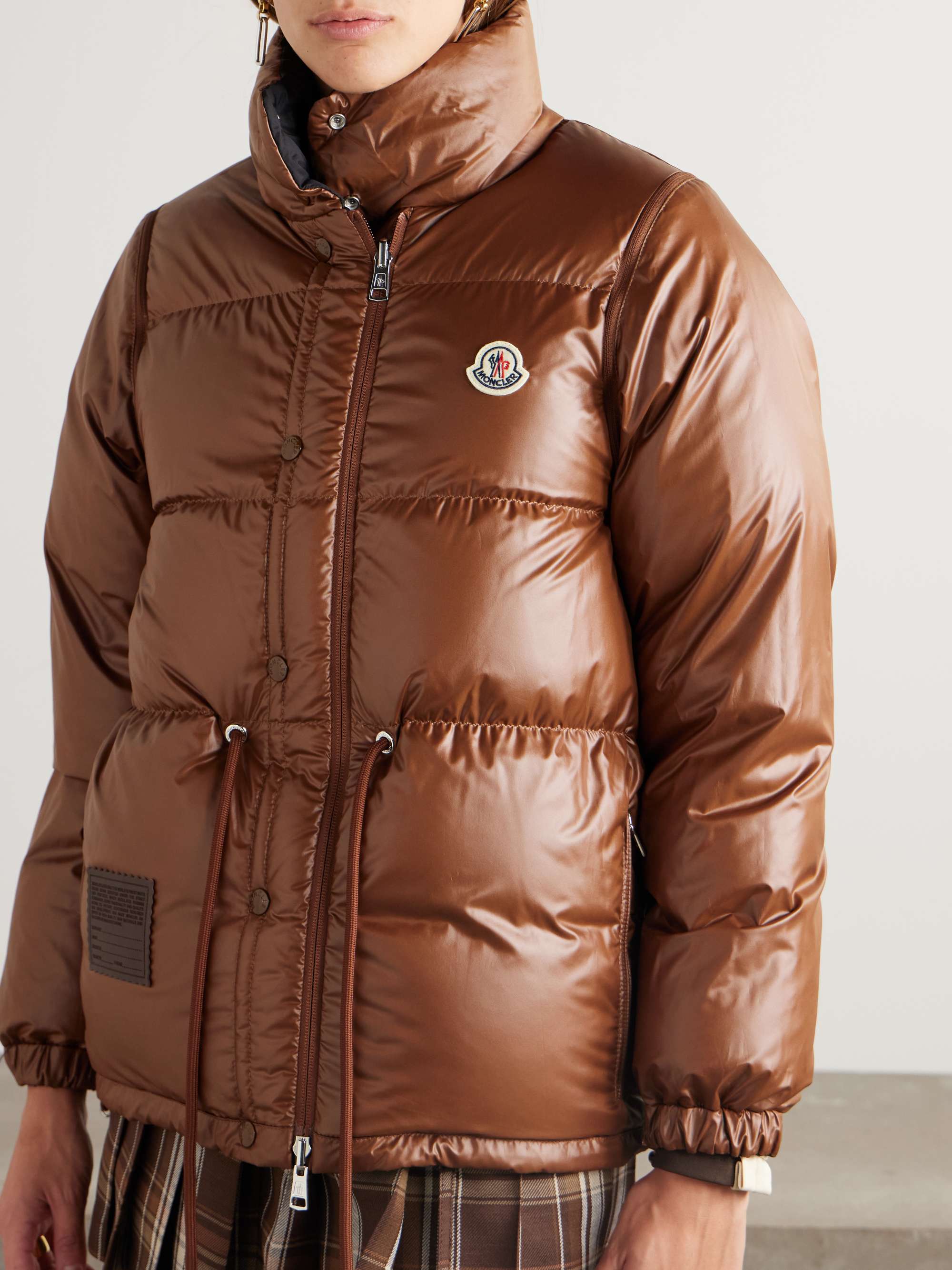 MONCLER Verone reversible jacquard-trimmed quilted shell down jacket ...