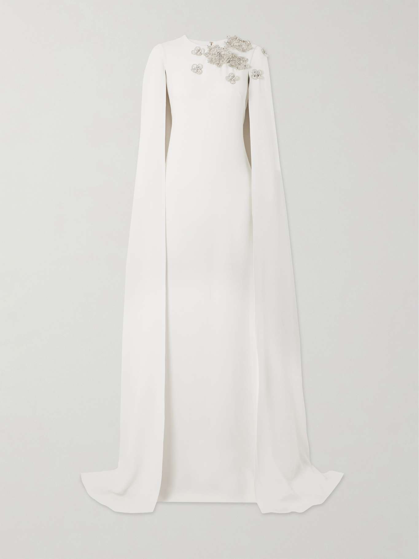 ZUHAIR MURAD Crystal-embellished cape-effect cady gown | NET-A-PORTER