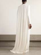 ZUHAIR MURAD Asymmetric cape-effect embellished cady gown | NET-A-PORTER