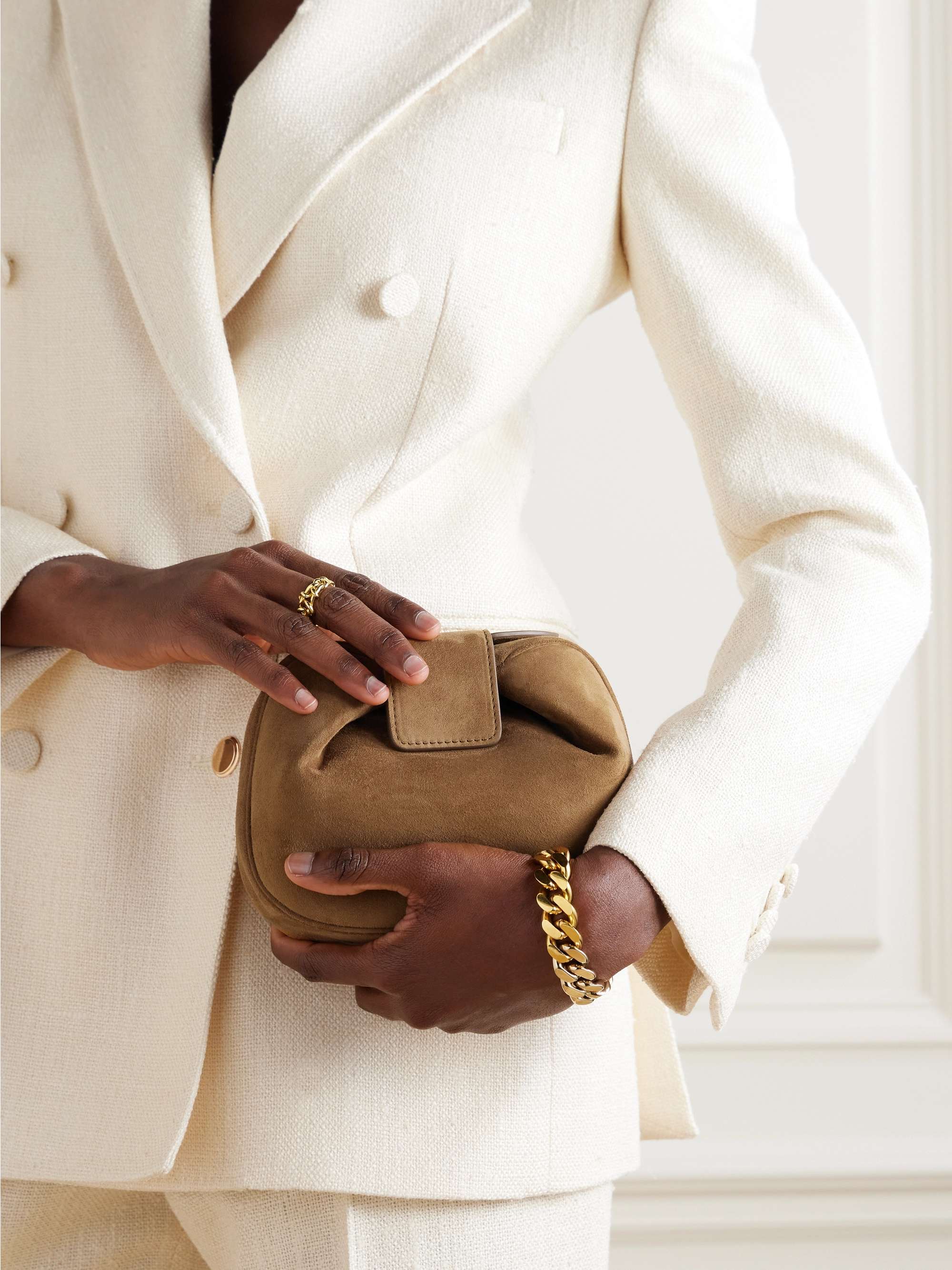 GABRIELA HEARST Soft Demi suede clutch | NET-A-PORTER