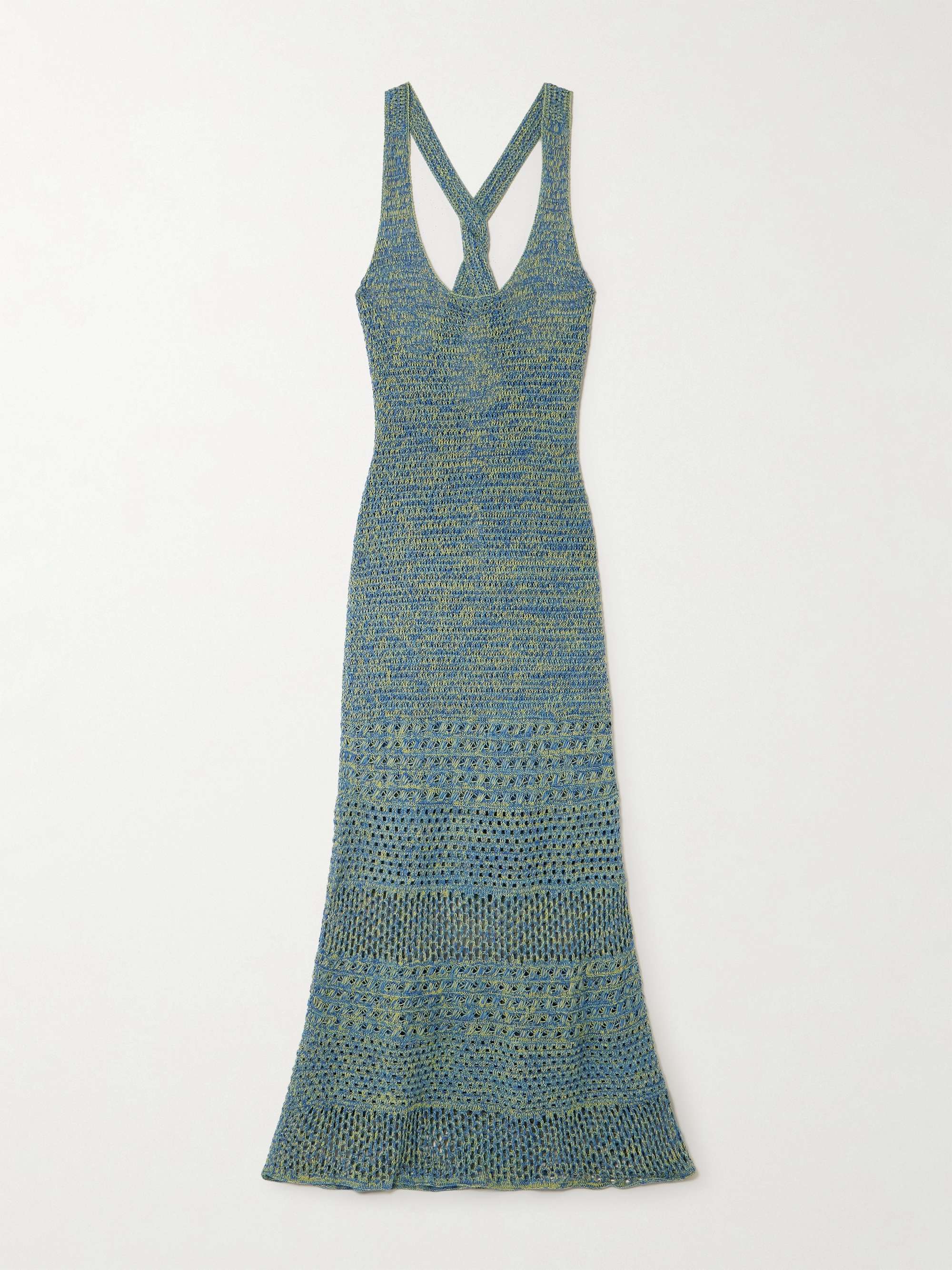 ESCVDO Twist-back pointelle-knit cotton maxi dress | NET-A-PORTER