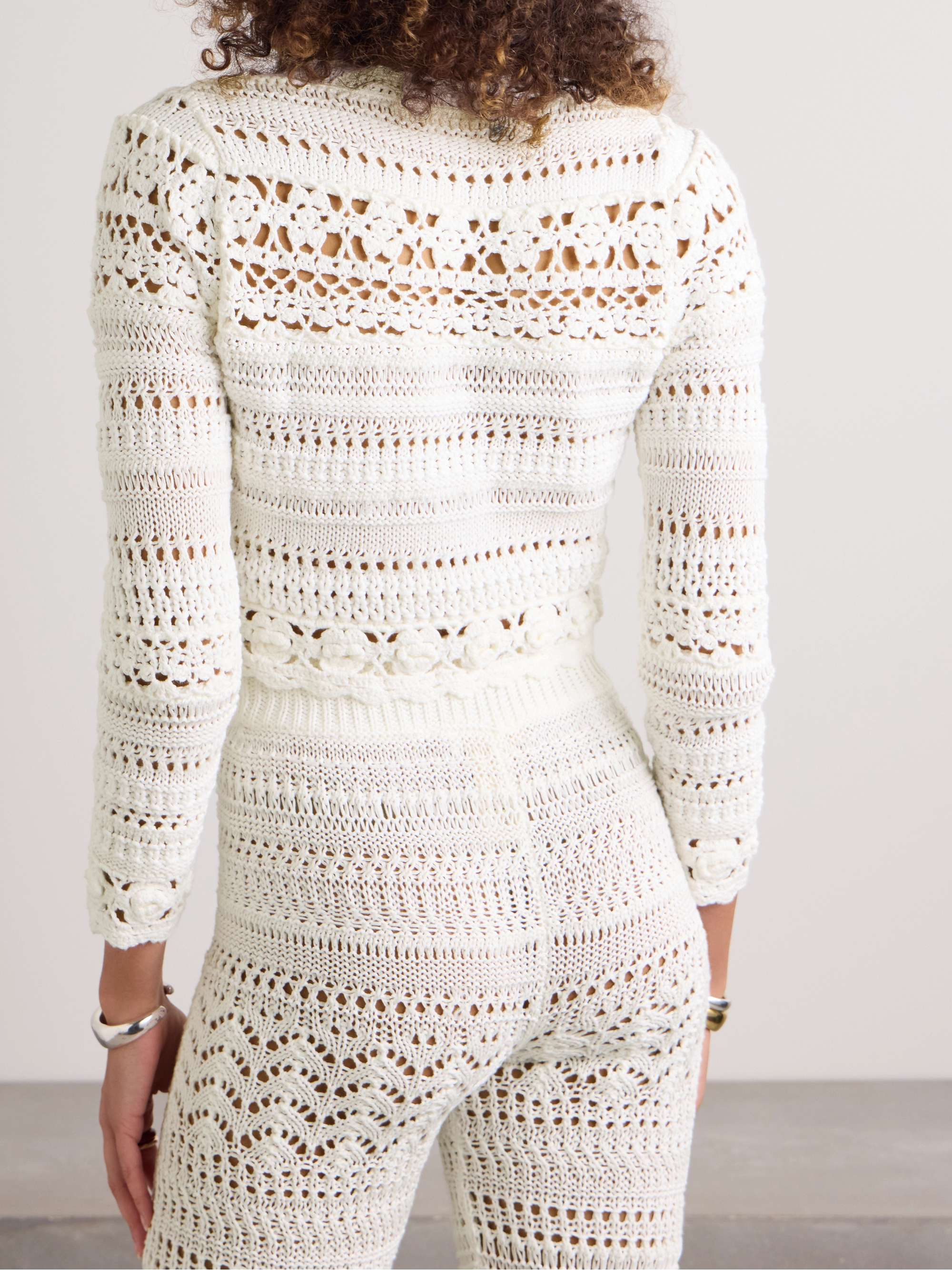 LOVESHACKFANCY Middleton crocheted scalloped cotton-blend cardigan ...
