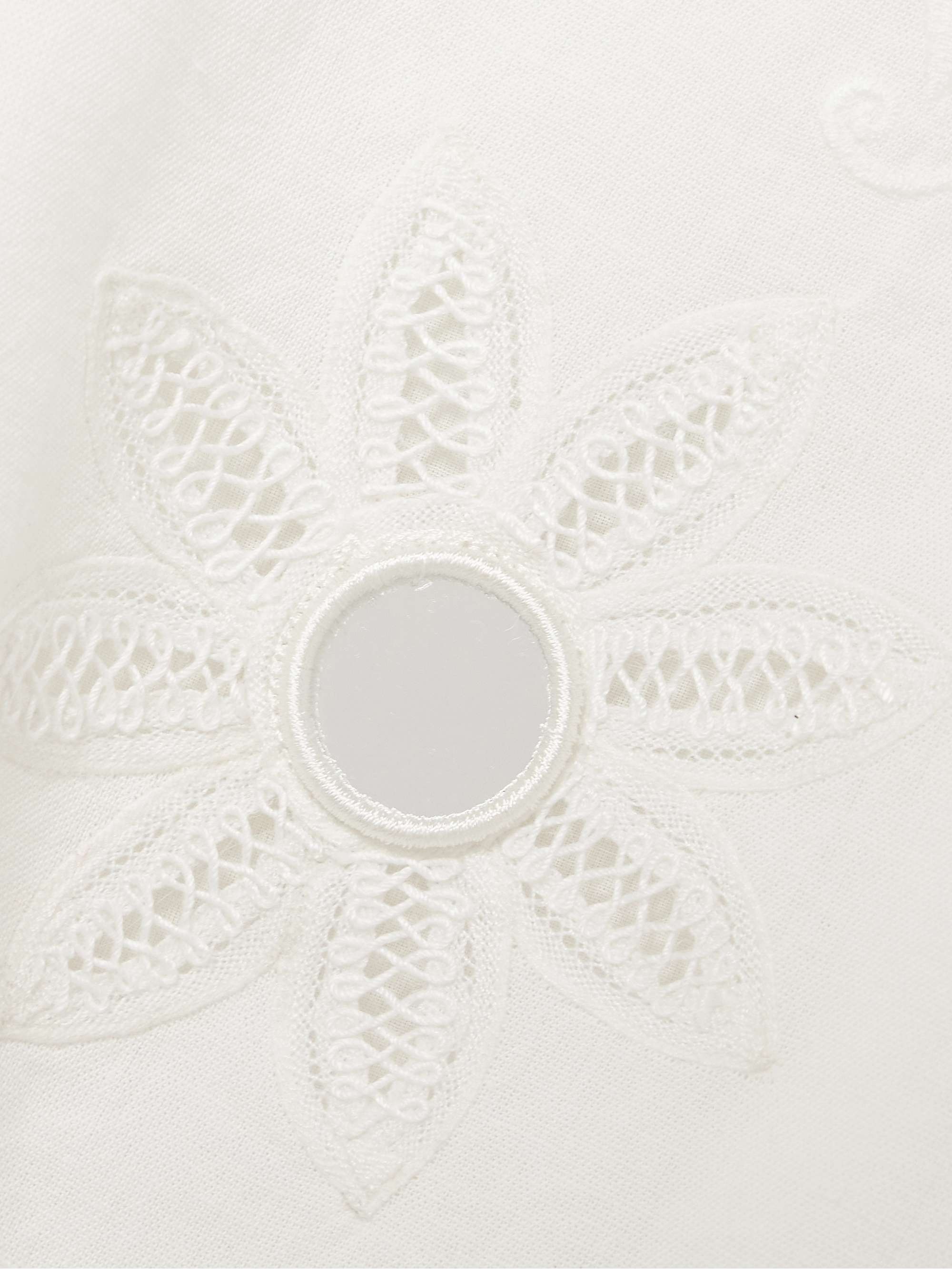 LOVESHACKFANCY Brealynn embellished lace-trimmed cotton and linen-blend ...