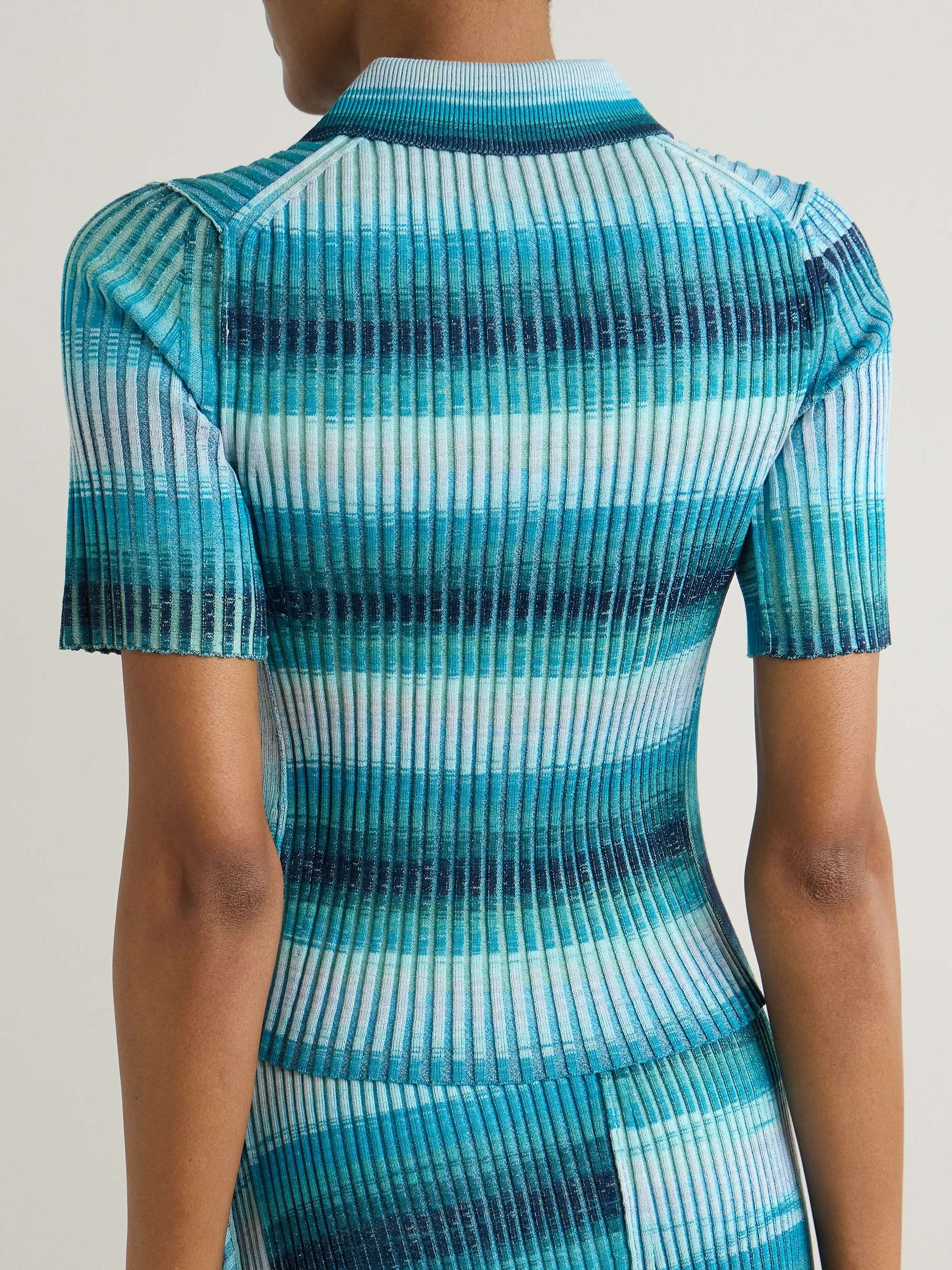 SIMKHAI Devina striped ribbed-knit top | NET-A-PORTER