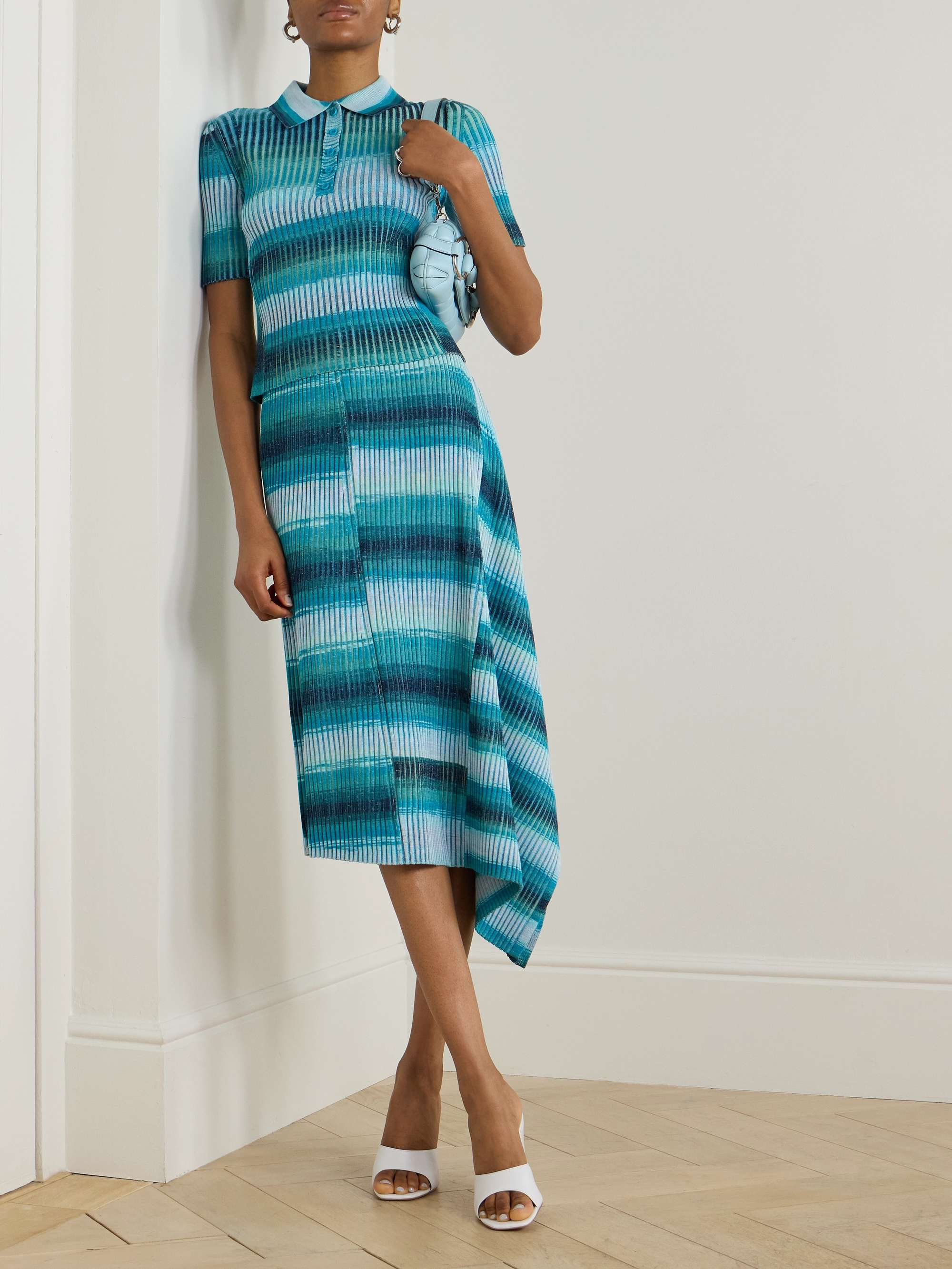 SIMKHAI Devina striped ribbed-knit top | NET-A-PORTER