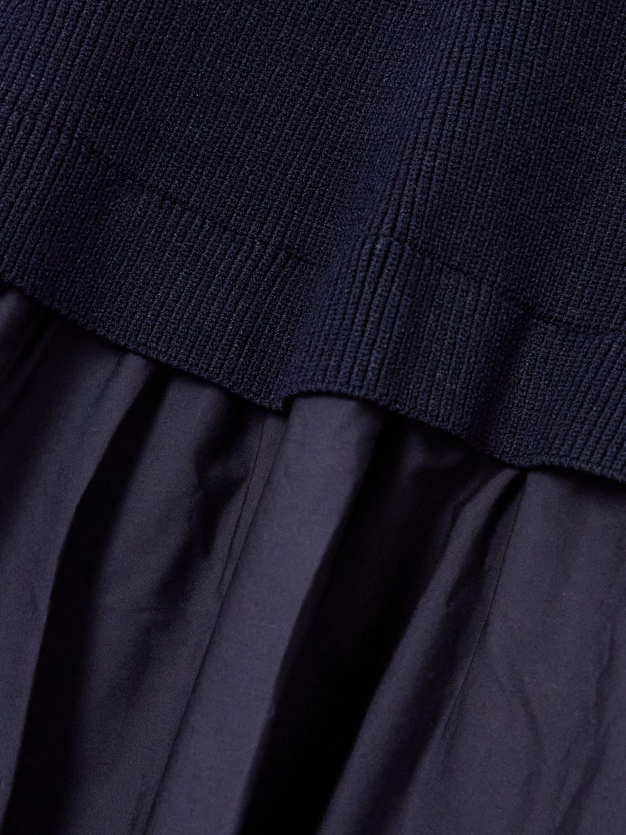 SIMKHAI Silas ribbed-knit and cotton-poplin midi dress | NET-A-PORTER