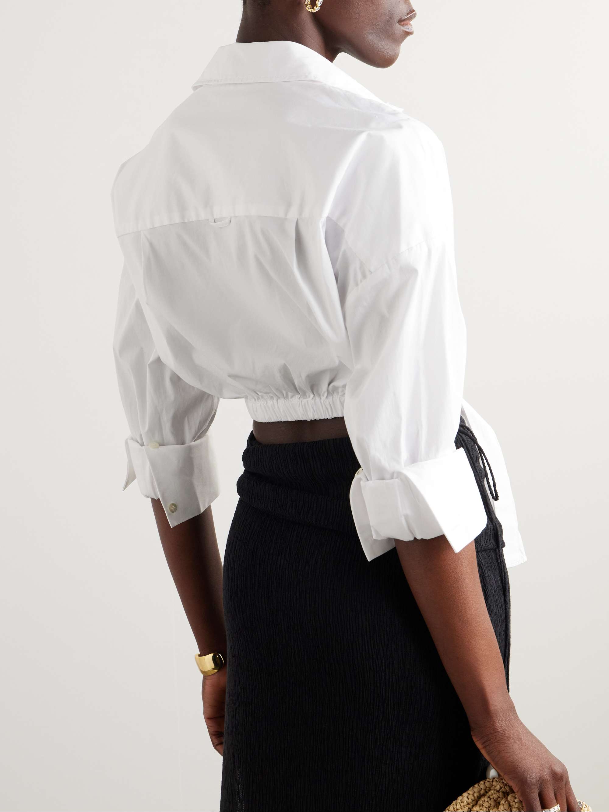 STAUD Lisa knotted cotton poplin shirt | NET-A-PORTER