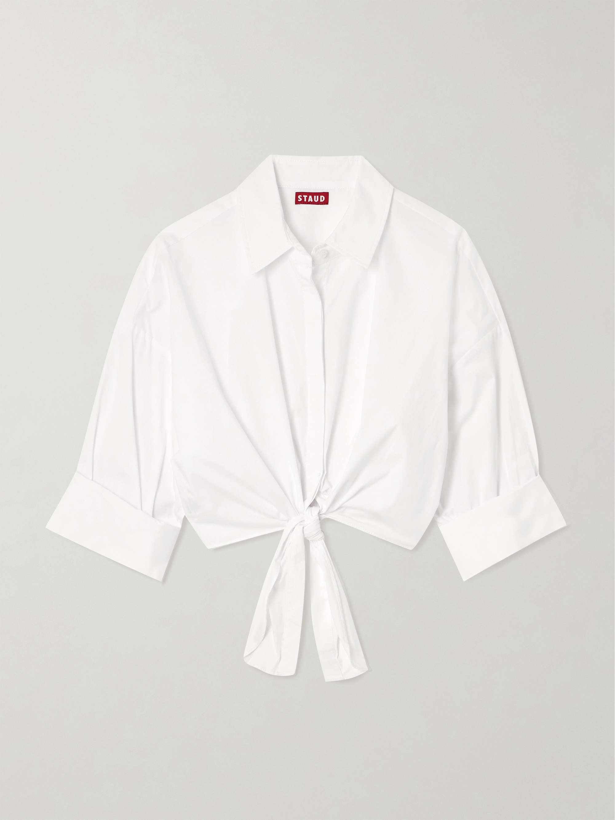 STAUD Lisa knotted cotton poplin shirt | NET-A-PORTER