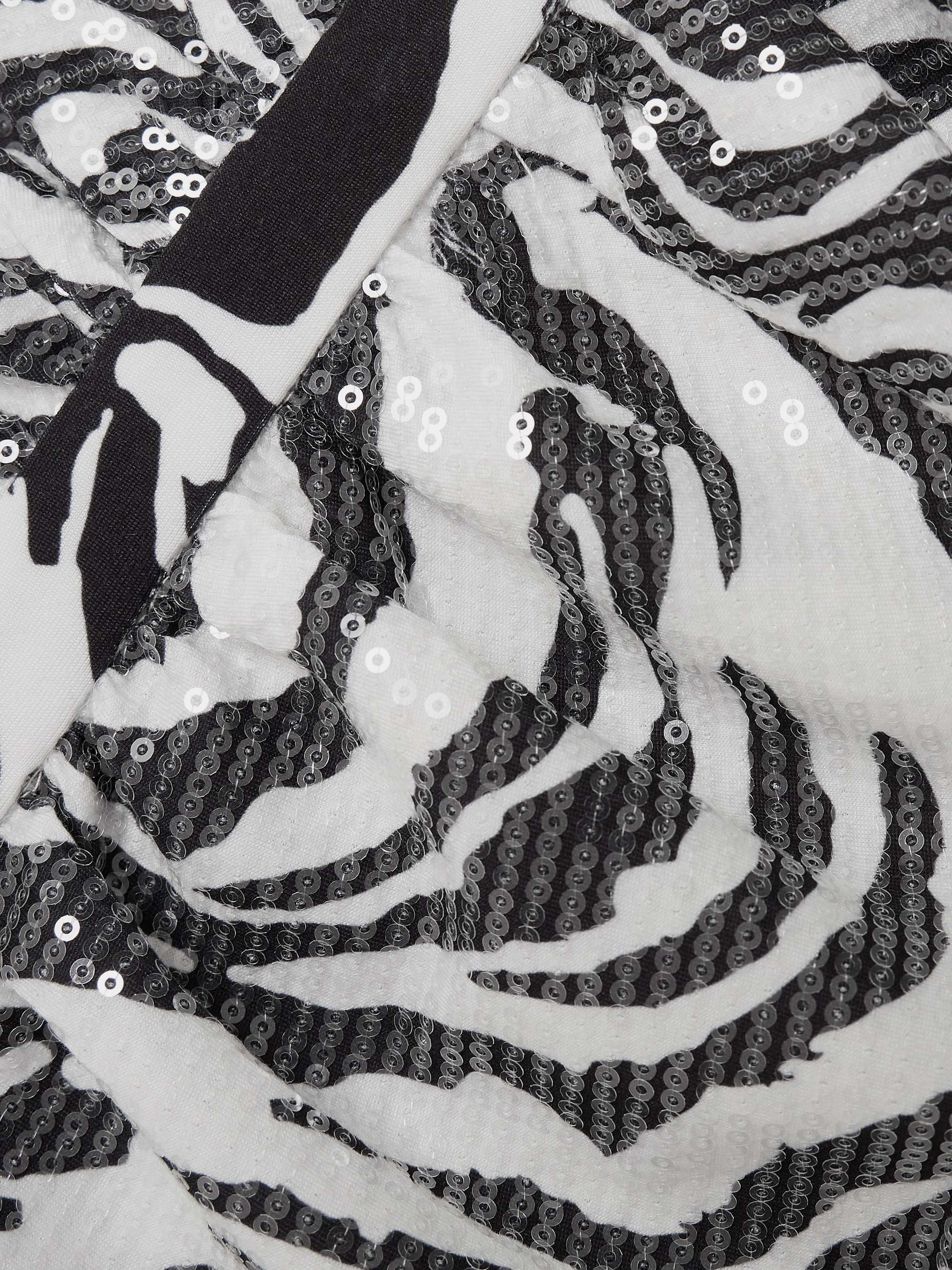 ROTATE BIRGER CHRISTENSEN Zebra-print sequined stretch recycled-tulle midi dress | NET-A-PORTER