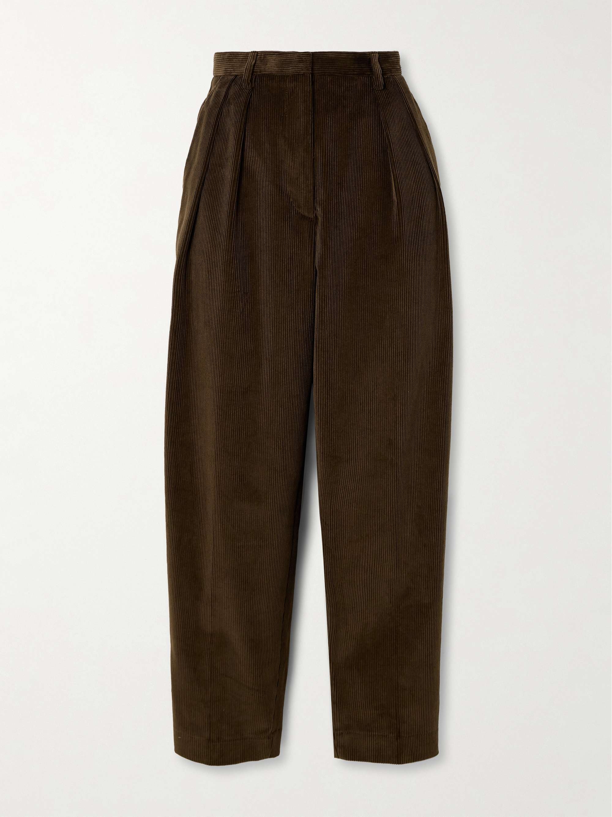 ALTUZARRA Emmett pleated cotton-corduroy tapered pants | NET-A-PORTER
