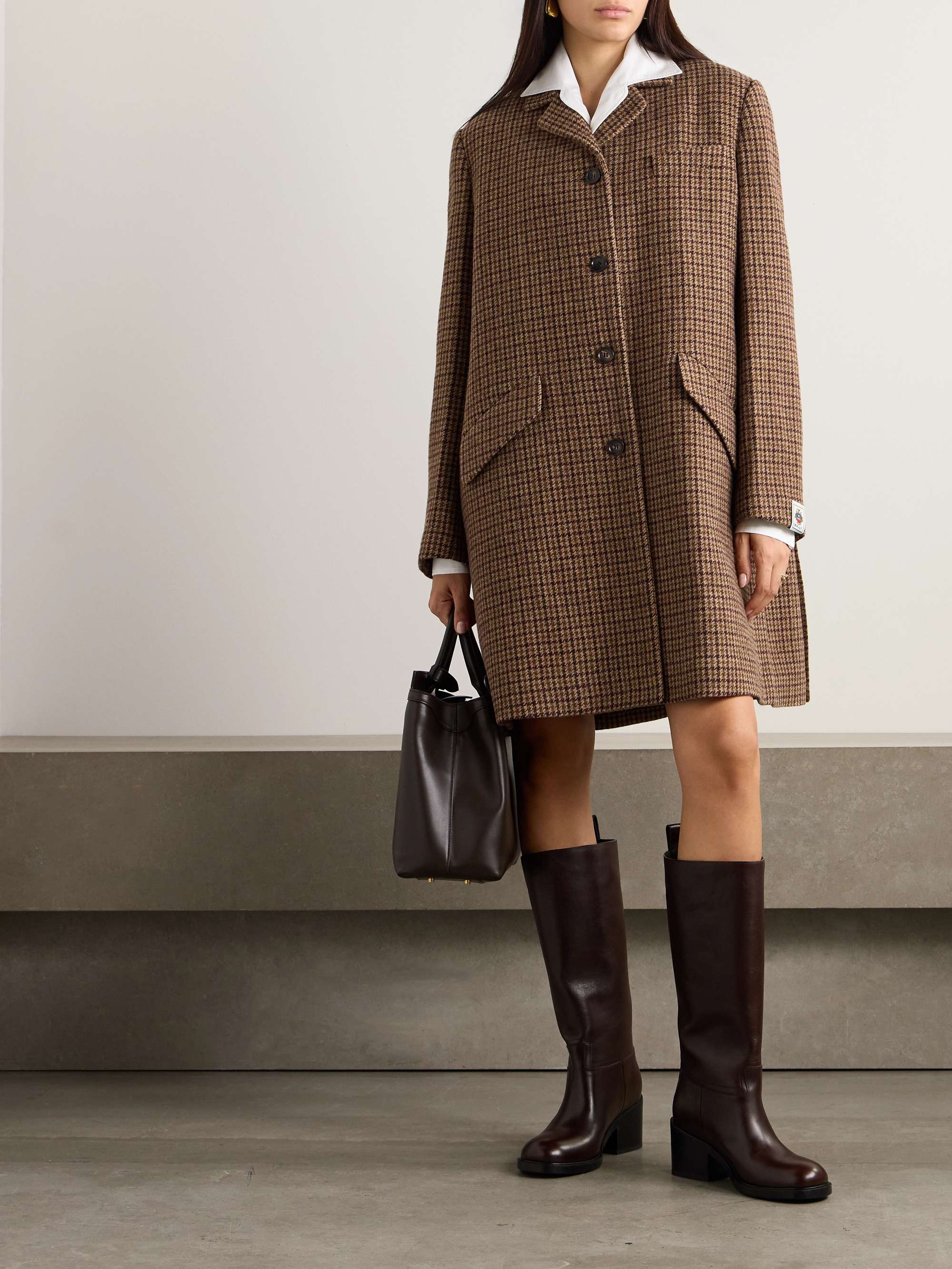 BALLY Houndstooth wool coat | NET-A-PORTER