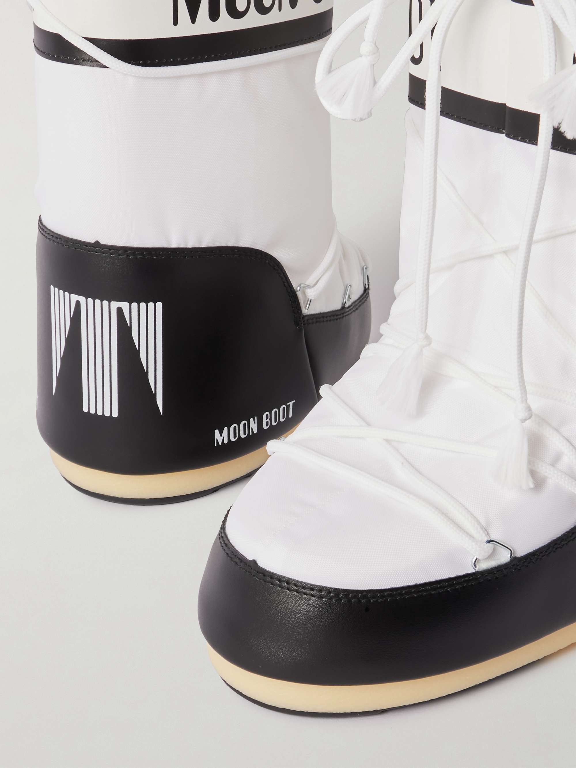MOON BOOT Icon shell and faux leather snow boots | NET-A-PORTER