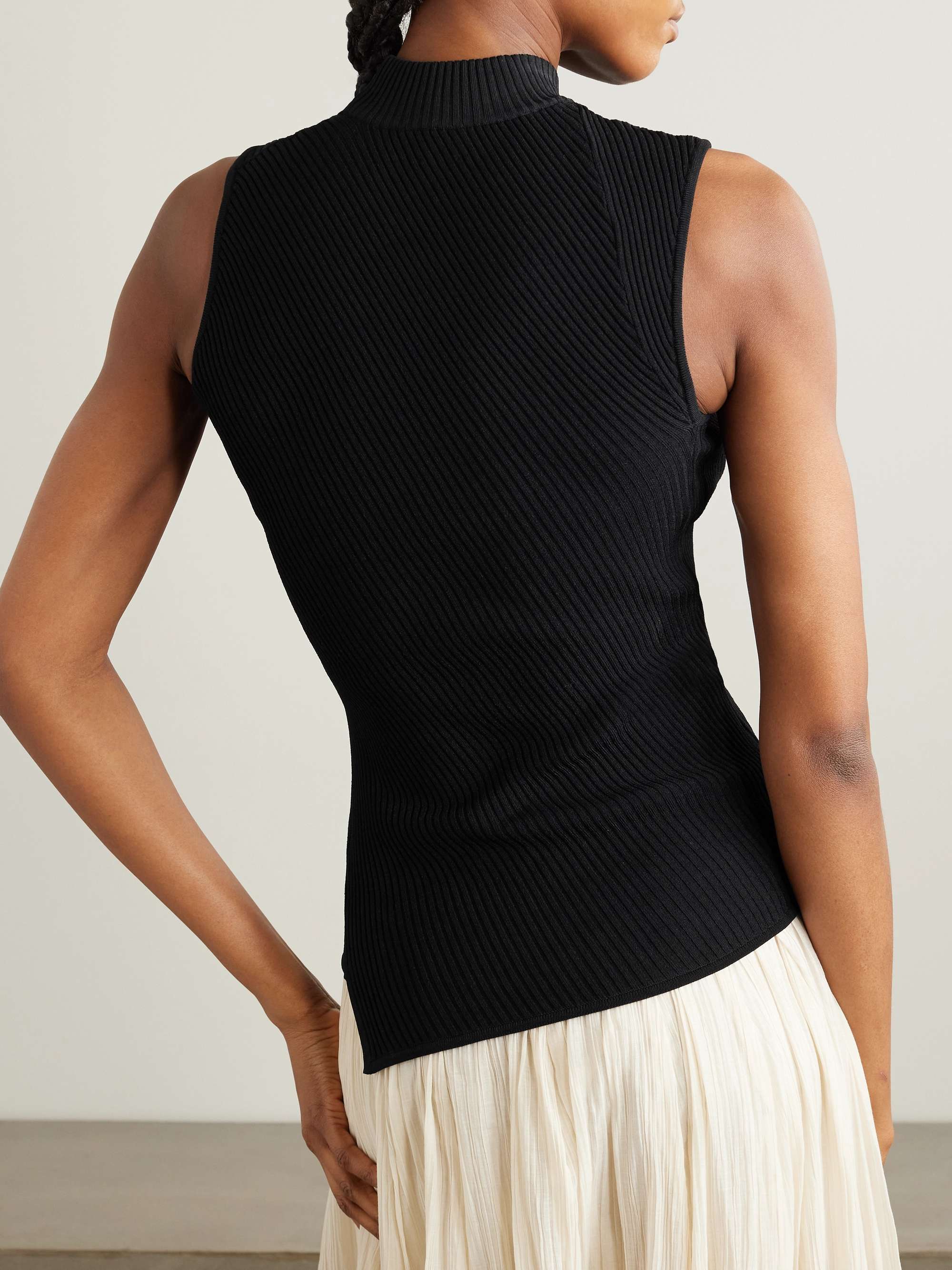 TOTEME Asymmetric ribbed-knit tank | NET-A-PORTER