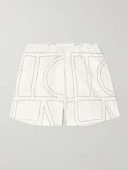 TOTEME Embroidered organic cotton and silk-blend shorts | NET-A-PORTER