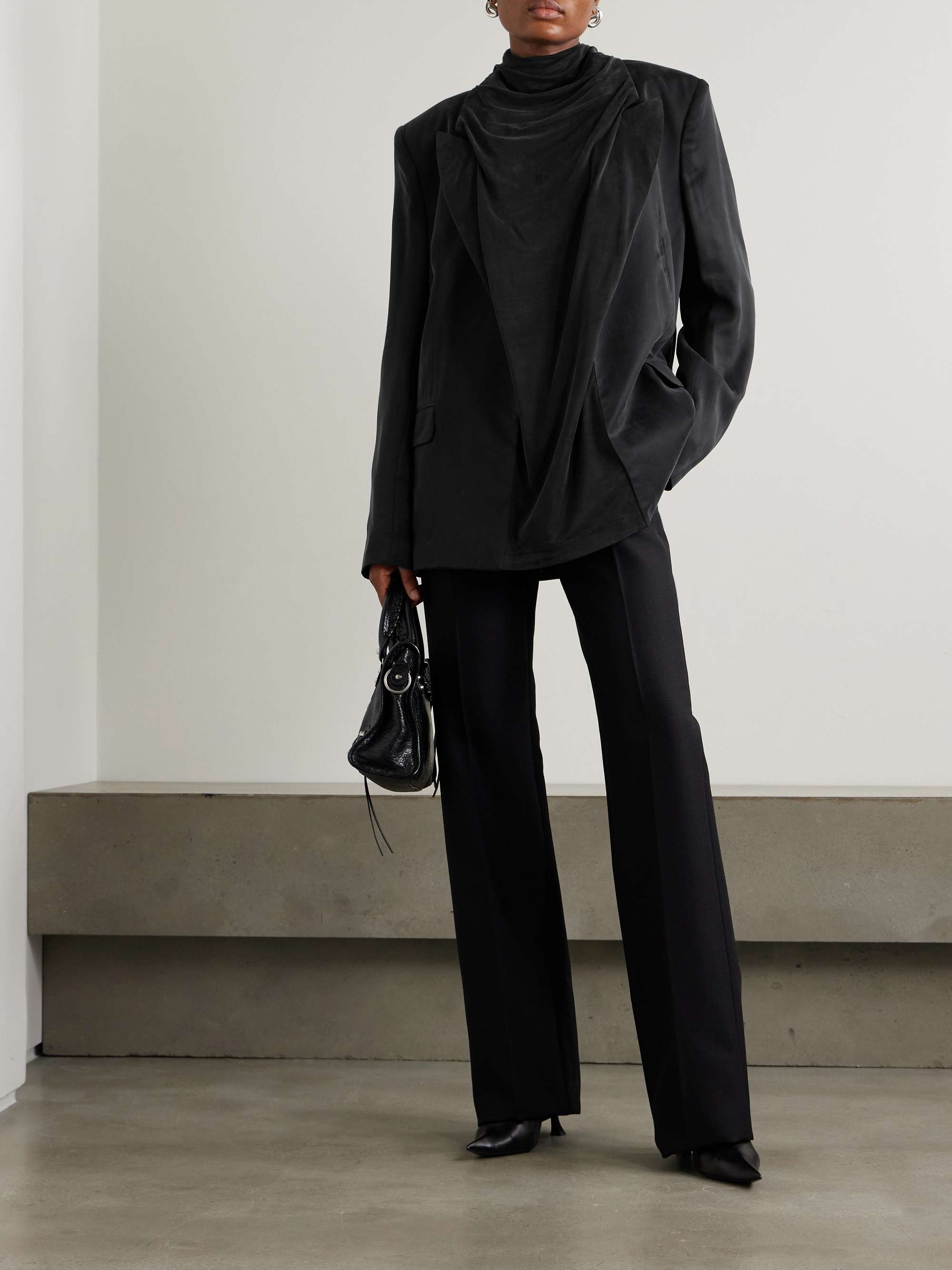 Y/PROJECT Draped jersey turtleneck blazer | NET-A-PORTER