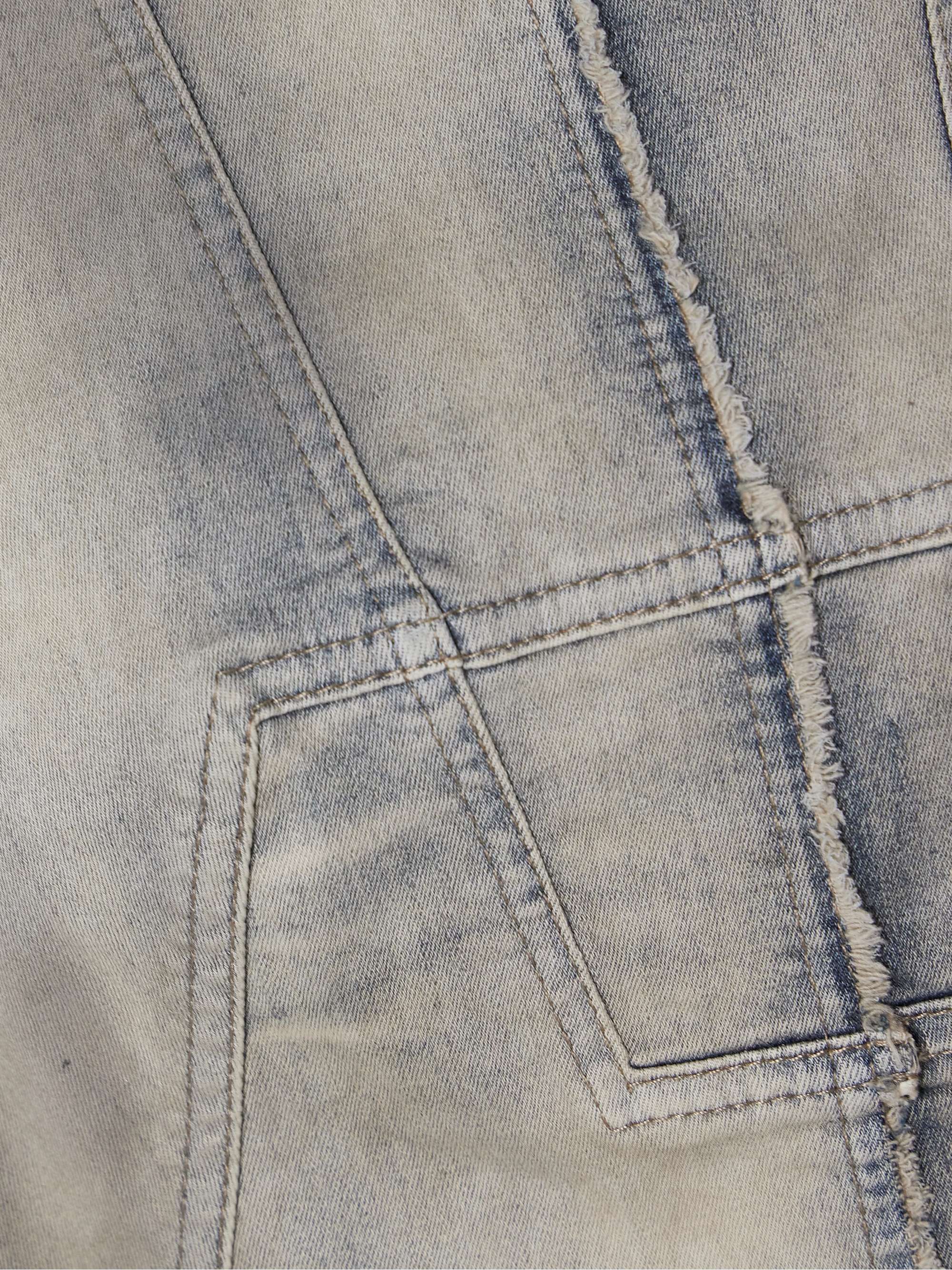 RICK OWENS DRKSHDW frayed denim mini dress | NET-A-PORTER RICK OWENS DRKSHDW frayed denim mini dress | NET-A-PORTER