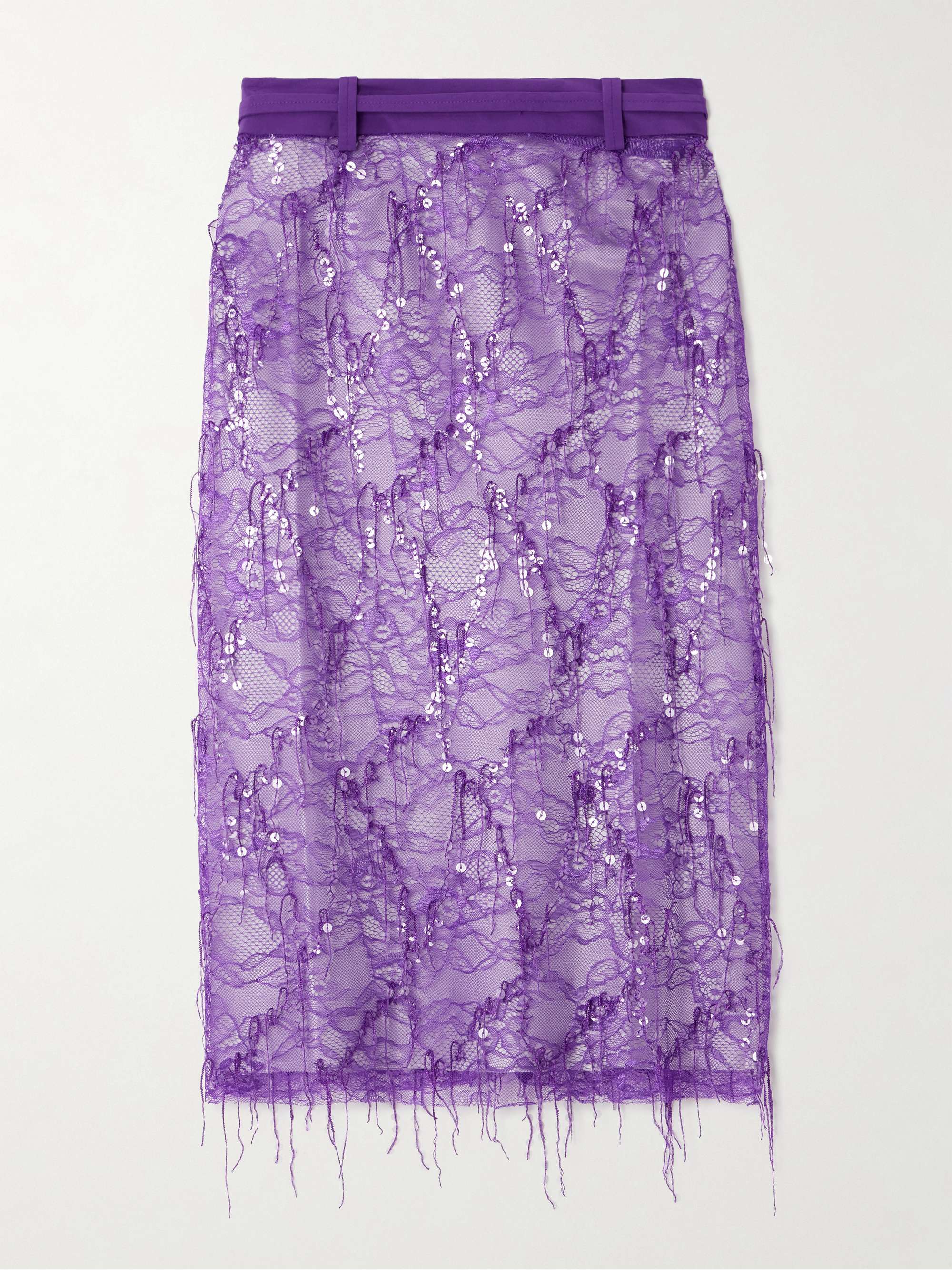 CHRISTOPHER ESBER Ivy belted sequin-embellished lace midi skirt | NET-A ...