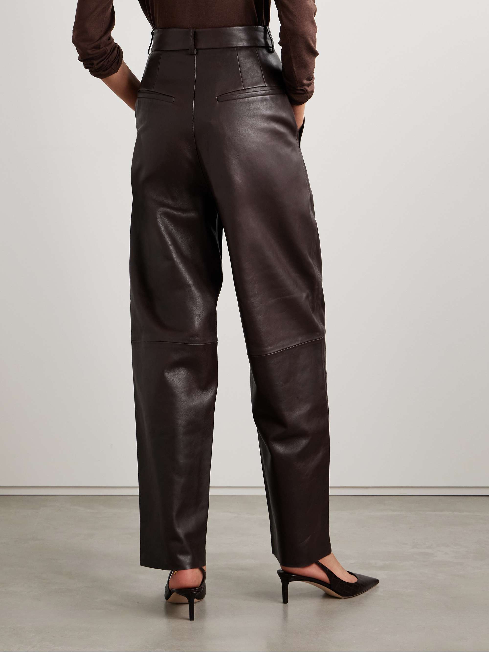 PETAR PETROV Rowdy leather tapered pants | NET-A-PORTER