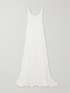 COSTARELLOS Semeli Chantilly lace-trimmed silk-georgette gown | NET-A ...