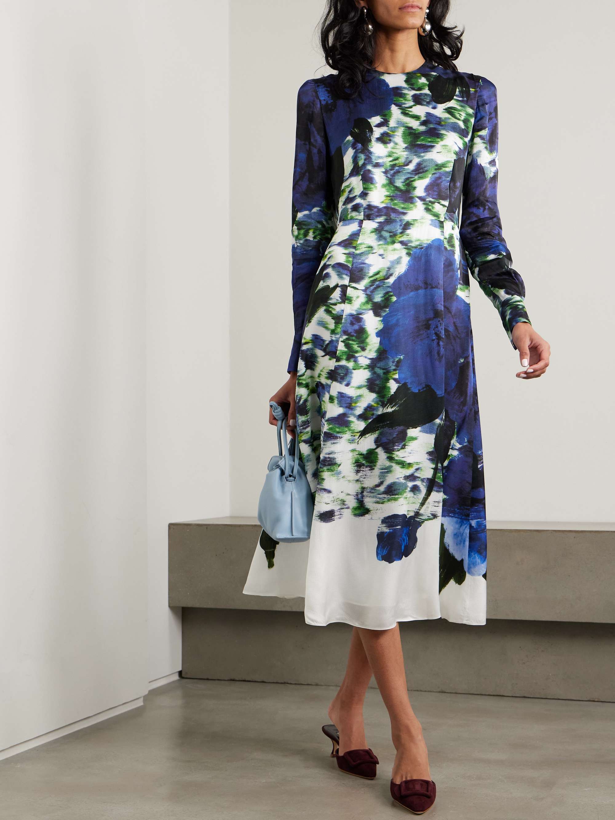 ERDEM Printed jacquard midi dress | NET-A-PORTER