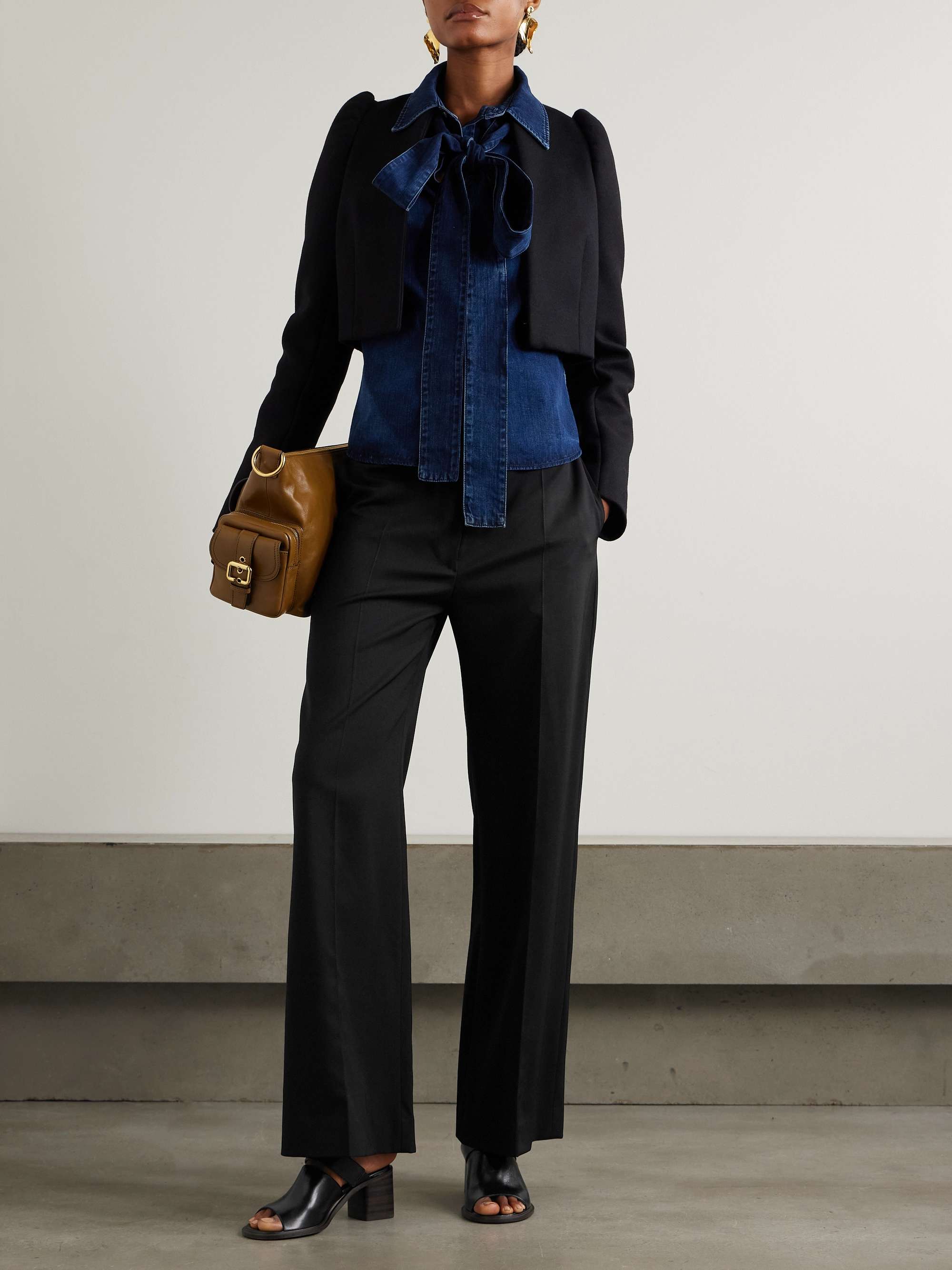 PATOU Iconic wool-blend wide-leg twill pants | NET-A-PORTER