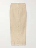 CULT GAIA Lua cotton and linen-blend twill midi skirt | NET-A-PORTER