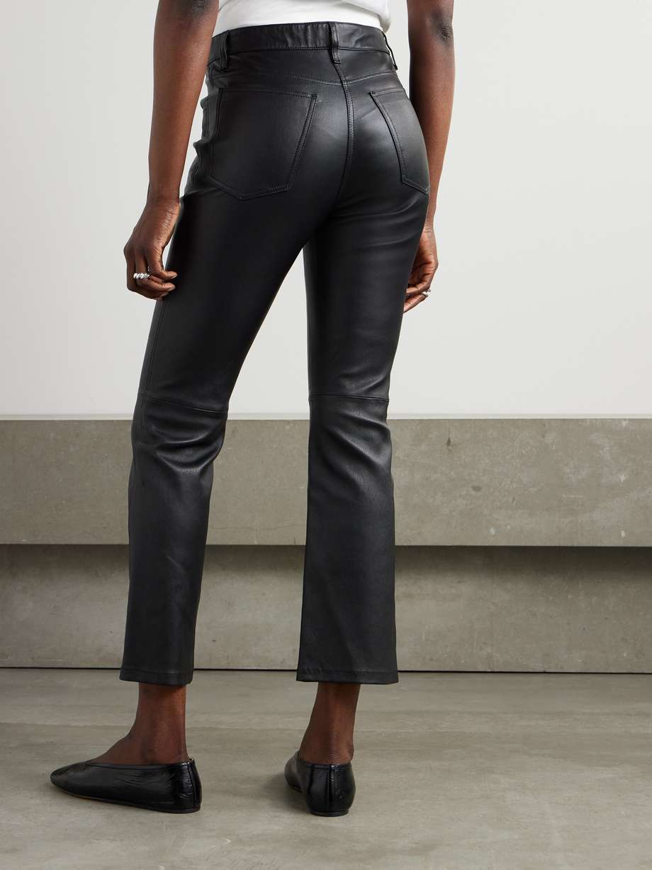 JOSEPH Duke cropped leather flared pants | NET-A-PORTER